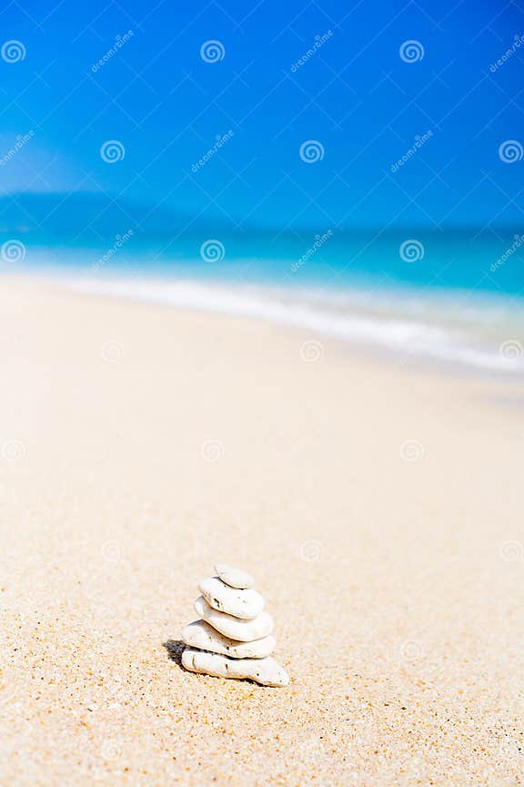 Stack of Round Smooth Stones on a Seashore Stock Photo - Image of ...