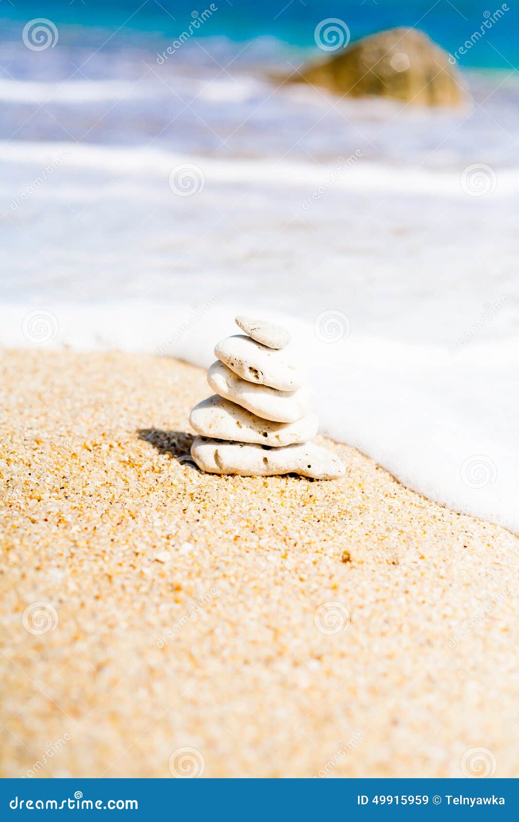 Stack of Round Smooth Stones on a Seashore Stock Image - Image of rock ...