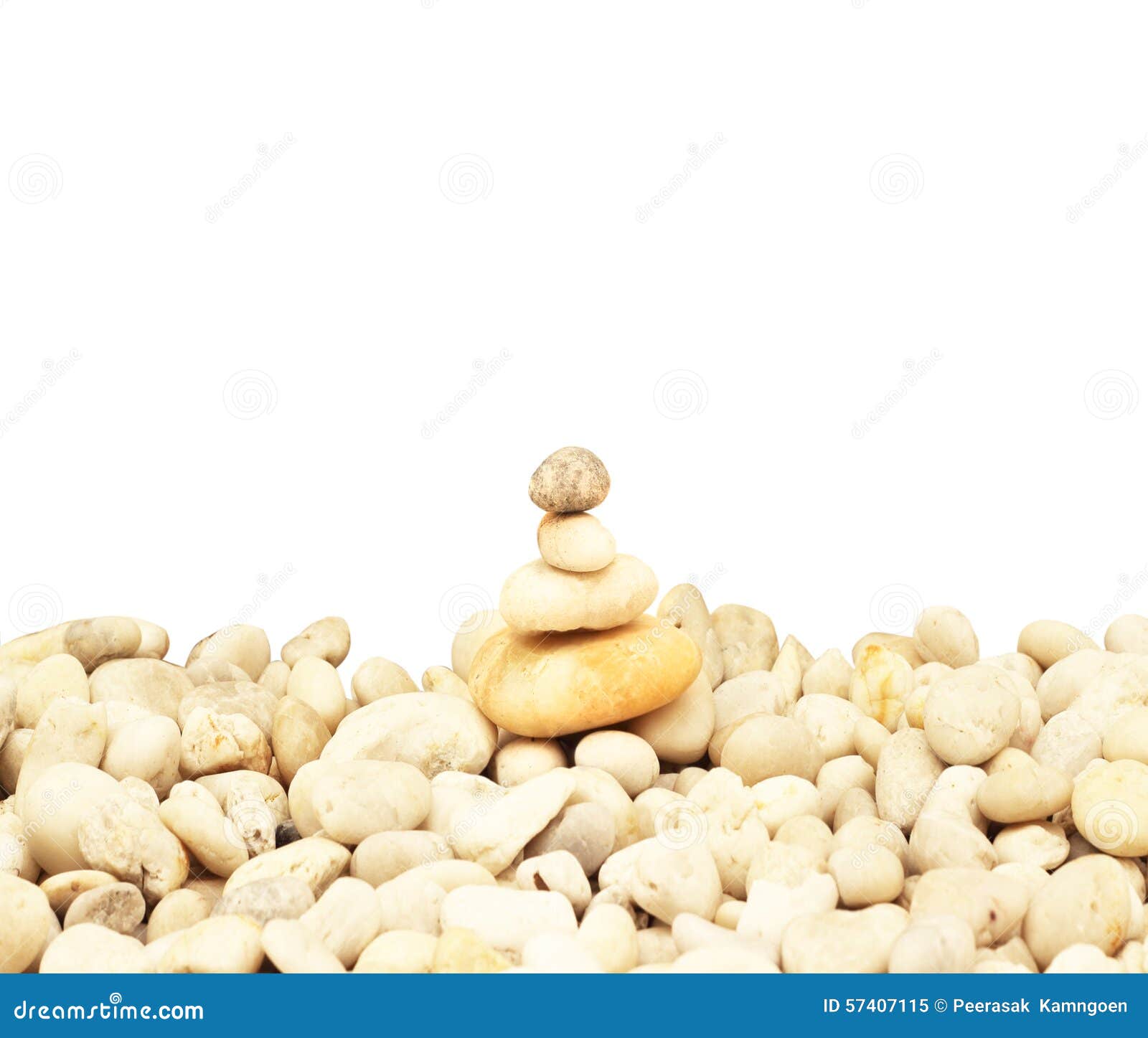Stack of Round Smooth Stones on a Seashore Stock Image - Image of calm ...