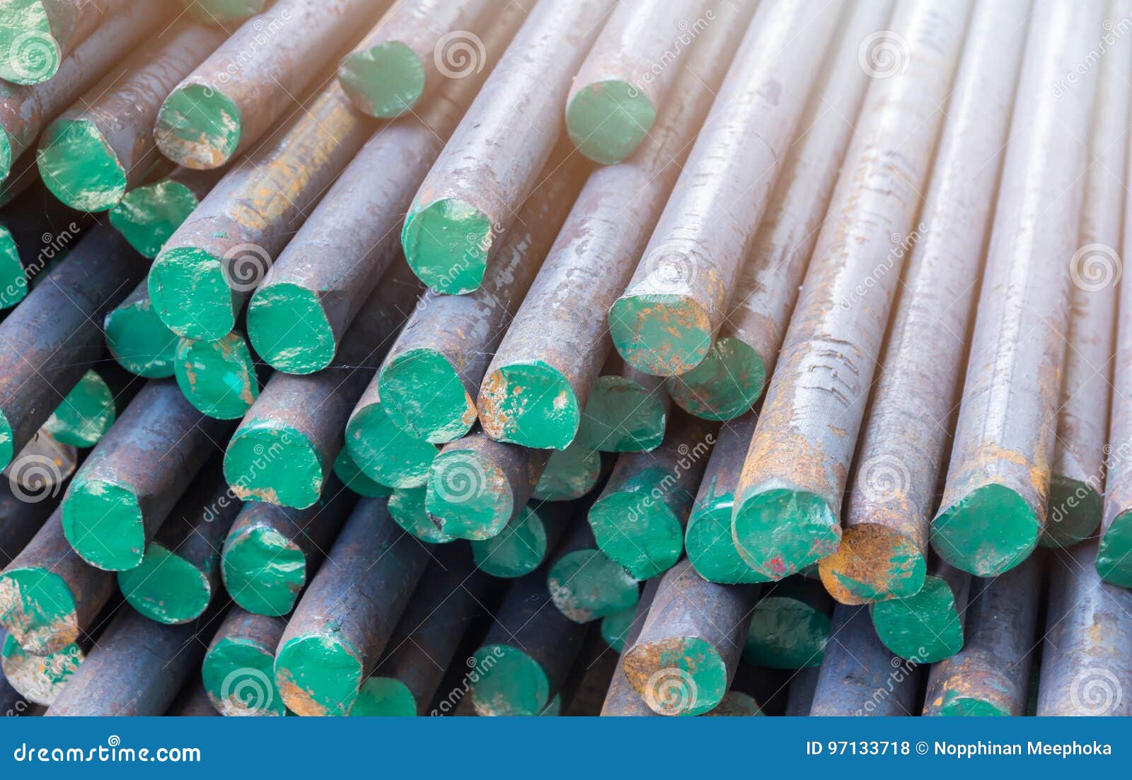 Stack of round steel bar stock photo. Image of industry - 97133718