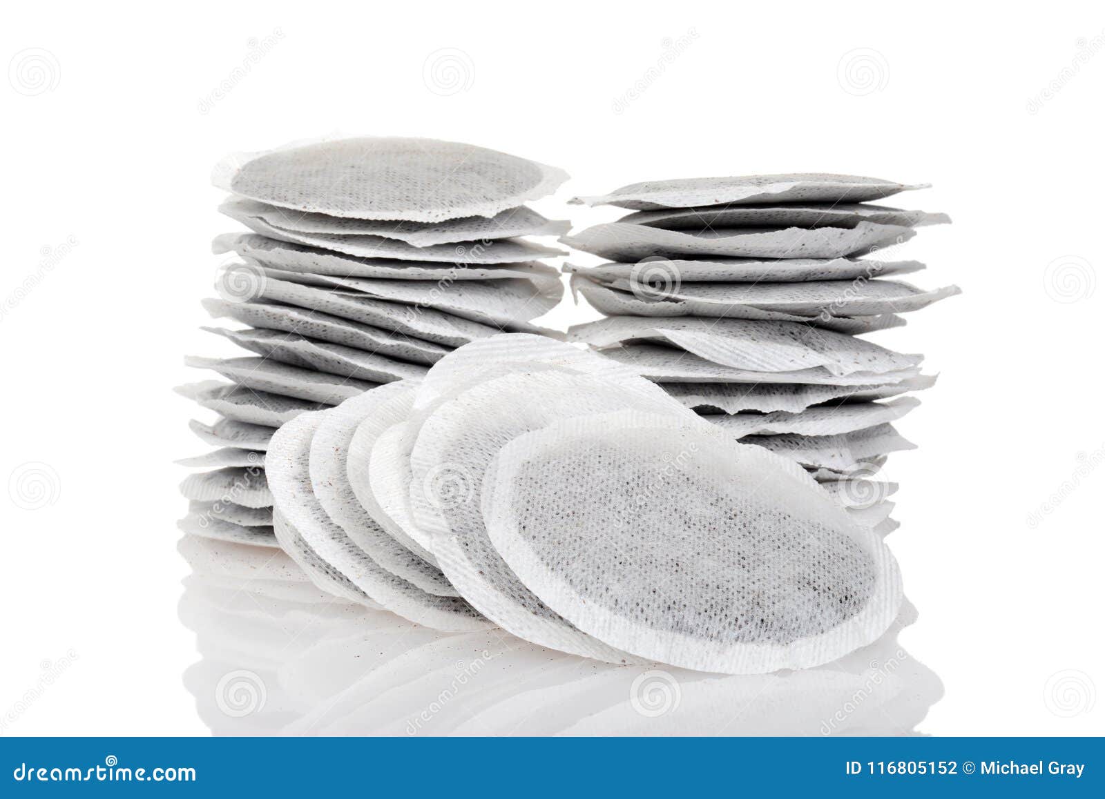 Stack of round tea bags stock photo. Image of japanese - 116805152