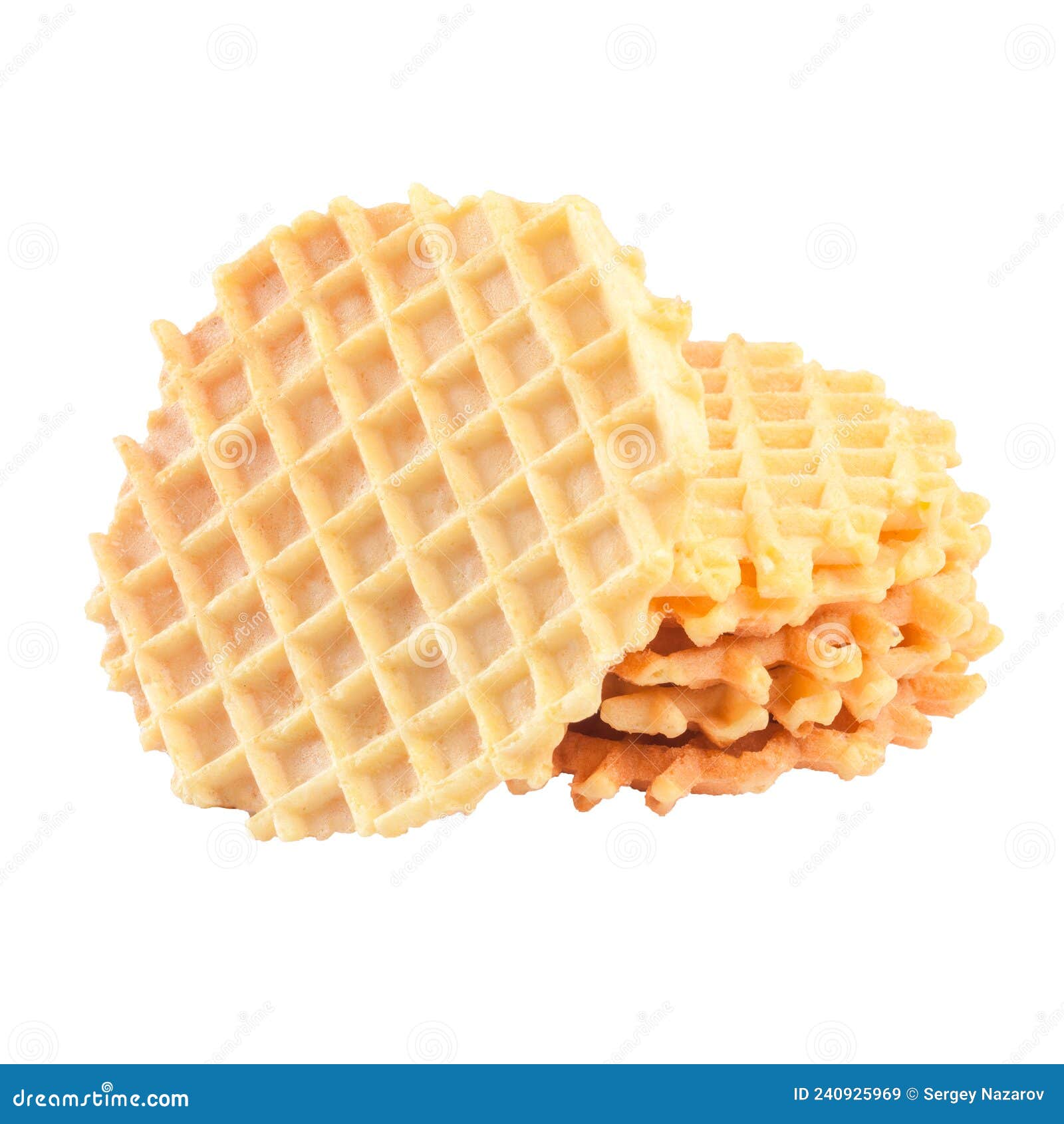 Stack of Round Waffles Isolated on White Background Stock Image - Image ...