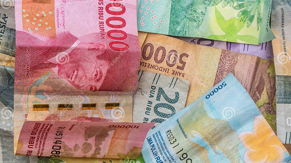 Stack of Rupiah Banknotes As Background Stock Image - Image of bank ...