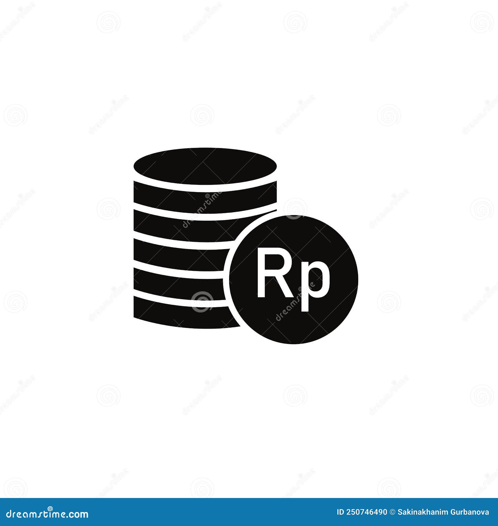Stack of Rupiah Coins. Currency or Money Icon Concept Isolated on White ...