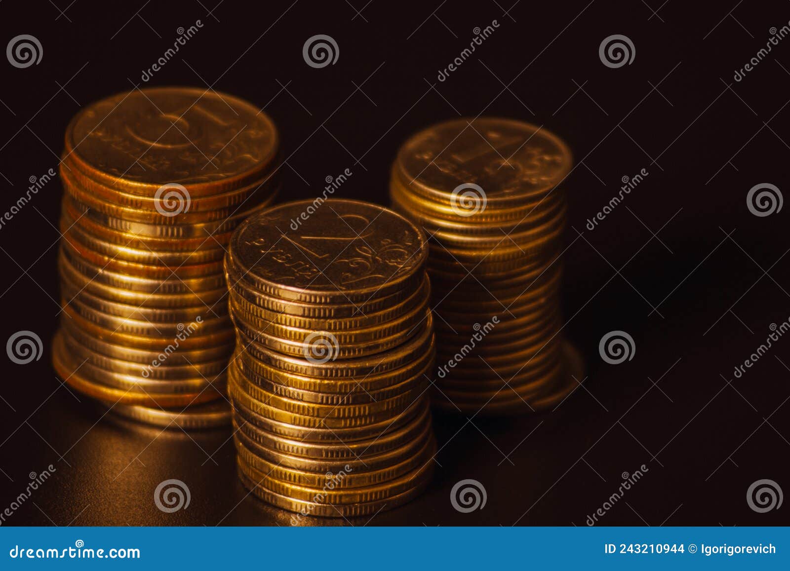 Stack of Russian Rubles Coins Stock Photo - Image of earnings ...