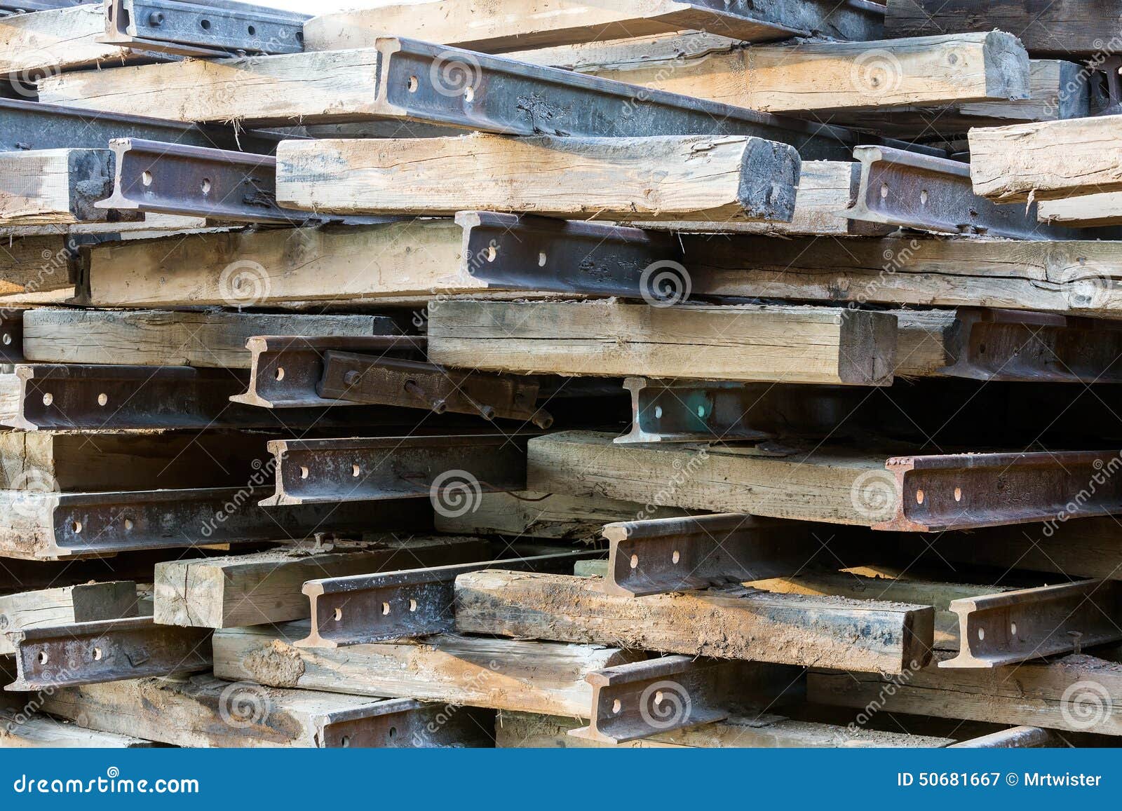 Stack of Rusted Railroad Tracks Stock Image - Image of pile, outdoor ...
