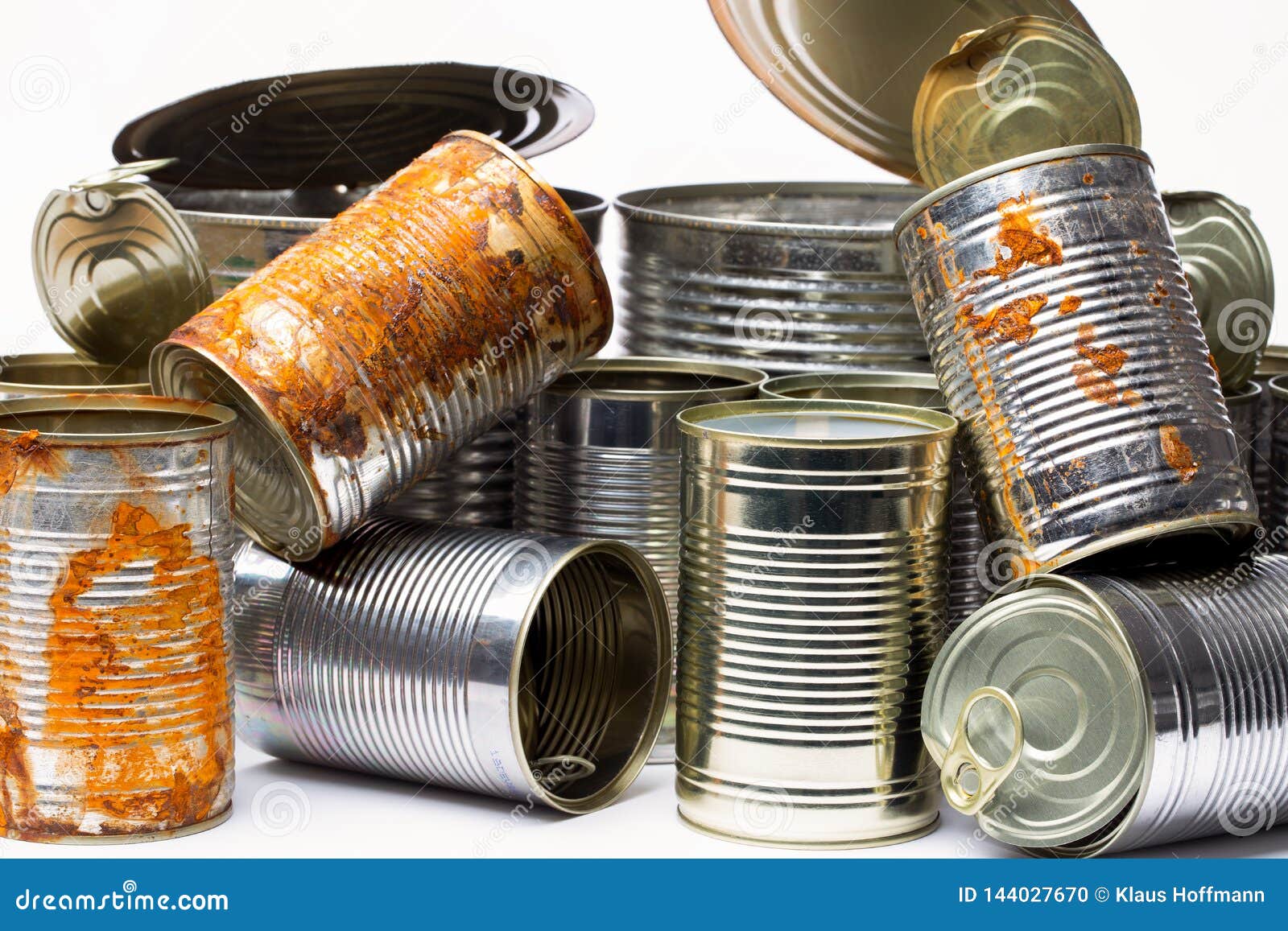 Empty Tin Cans on White Background Stock Photo - Image of goods, metal ...