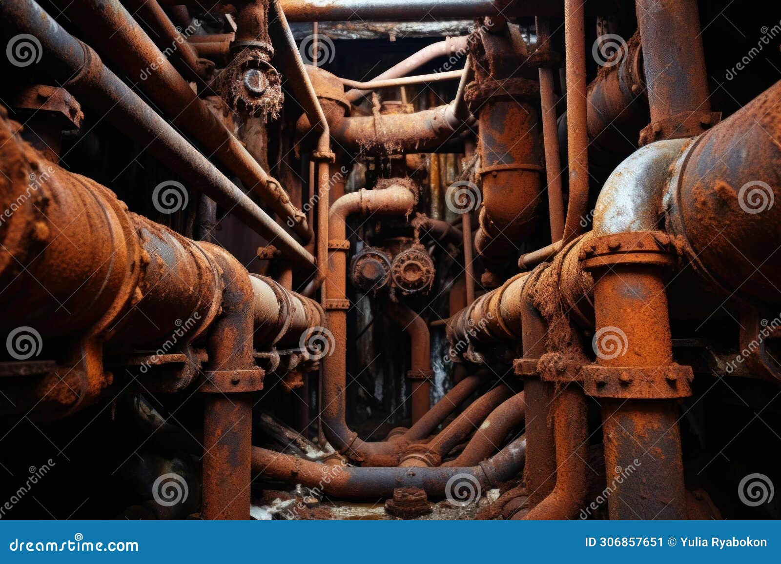 Stack of Rusty Orange Pipes. Generate Ai Stock Illustration ...