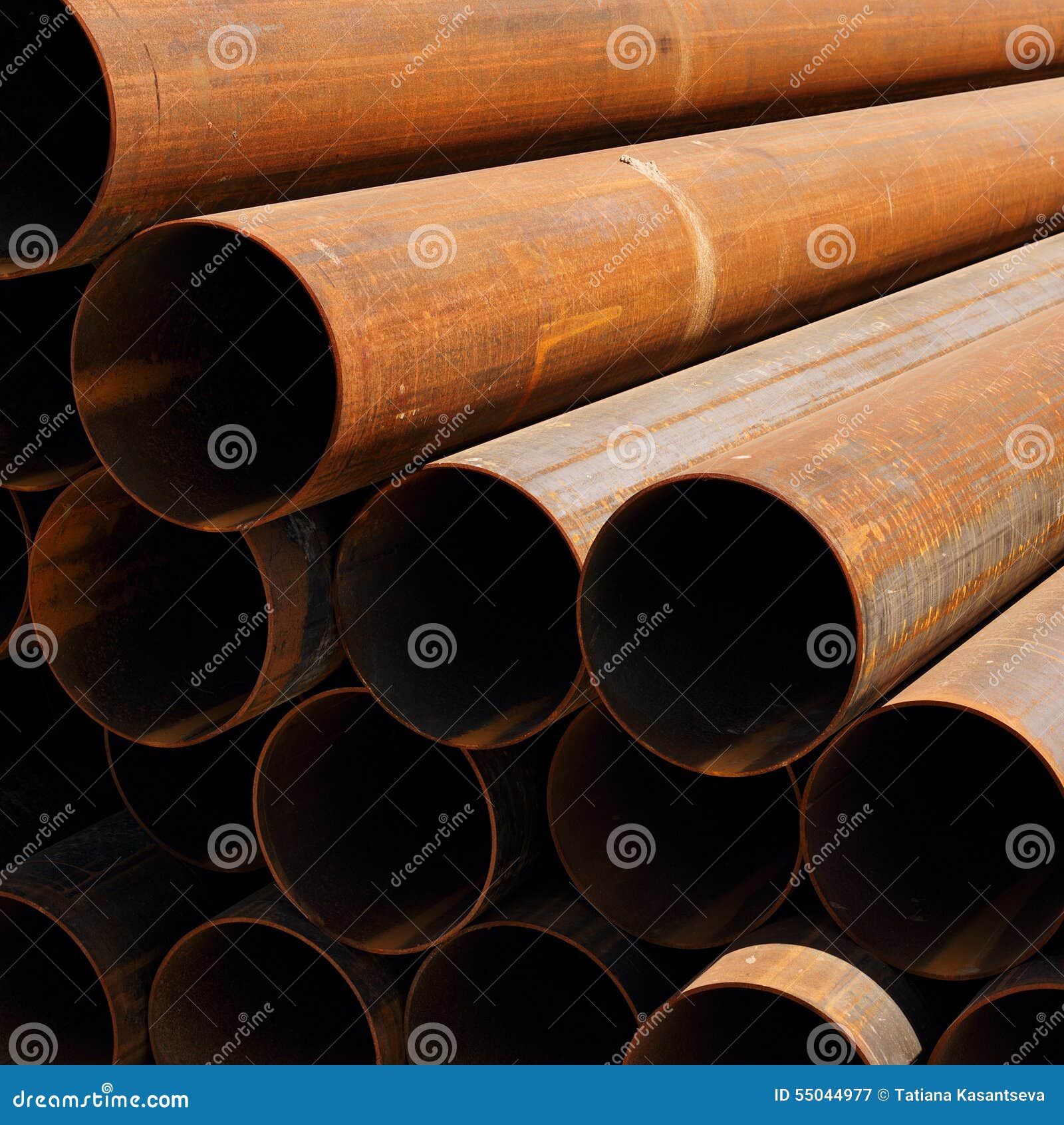 Stack of rusty pipes stock image. Image of texture, brown - 55044977