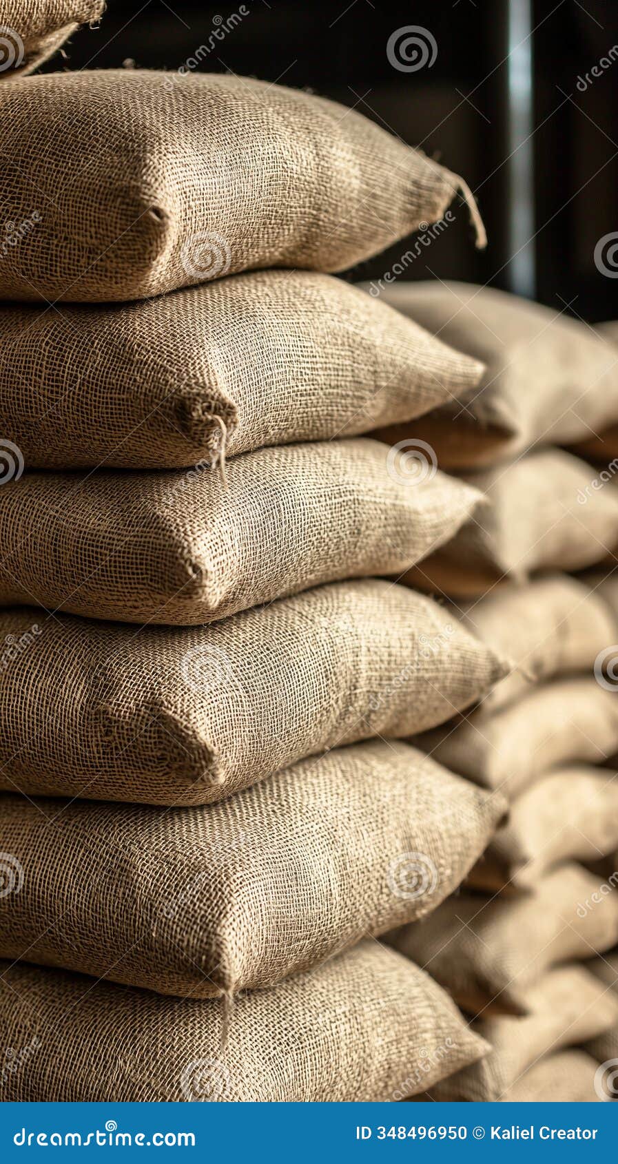 Stack Sacks of Coffee, Industrial Storage. Coffee Business Stock ...