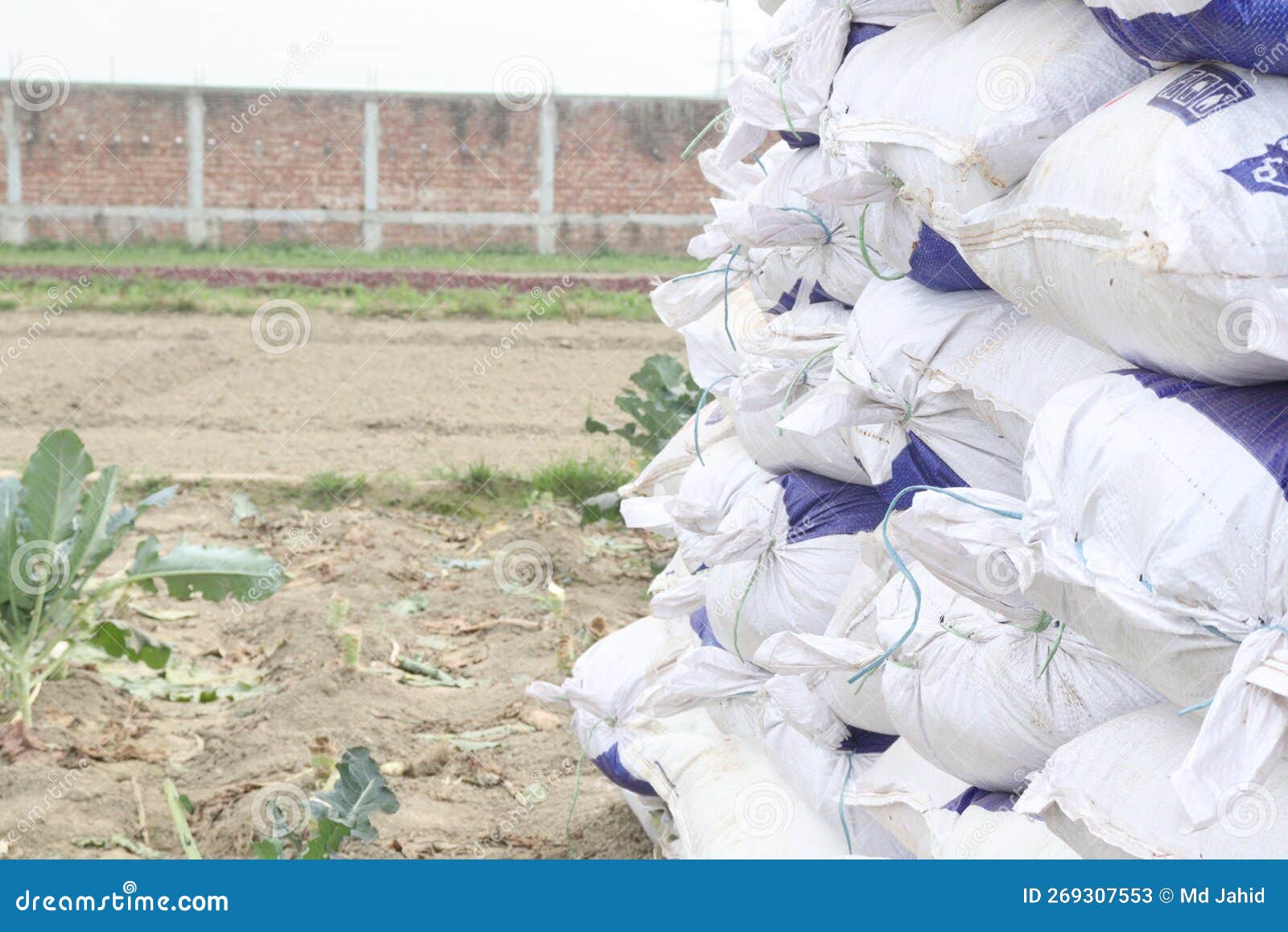 A Stack of Sacks of Crop Fertilizer Stock Image - Image of crop, farm ...