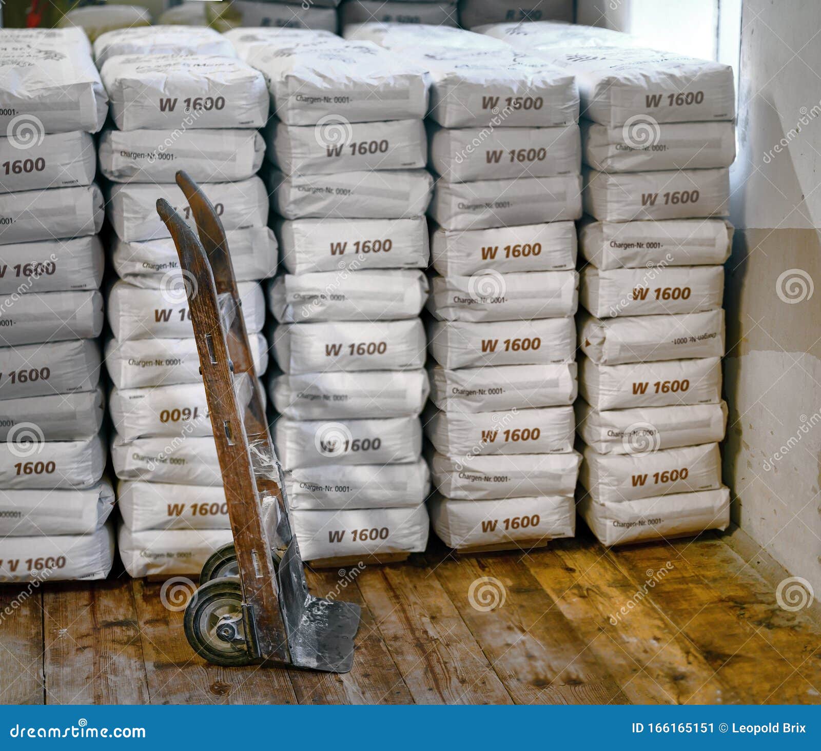 Stack of sacks with flour stock image. Image of type - 166165151