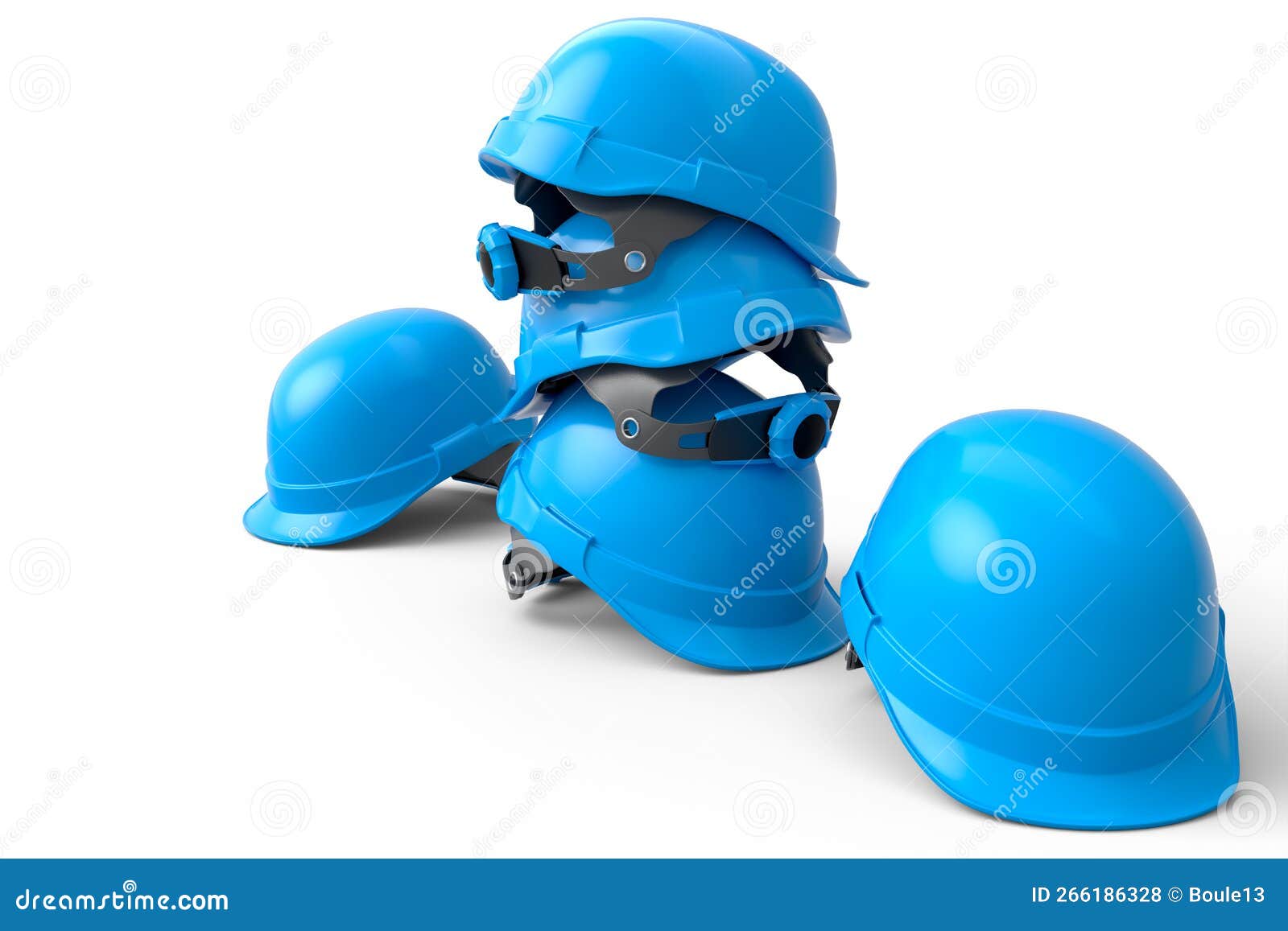 Stack of Safety Helmets or Hard Caps for Carpentry Work on White ...