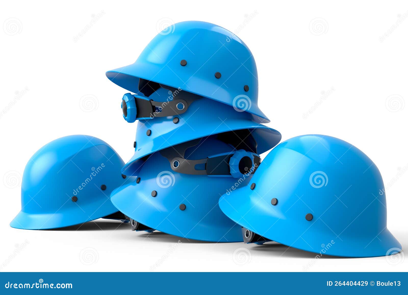 Stack of Safety Helmets or Hard Caps for Carpentry Work on White ...