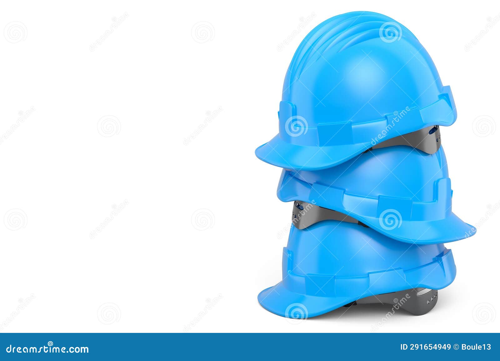 Stack of Safety Helmets or Hard Caps for Carpentry Work on White ...
