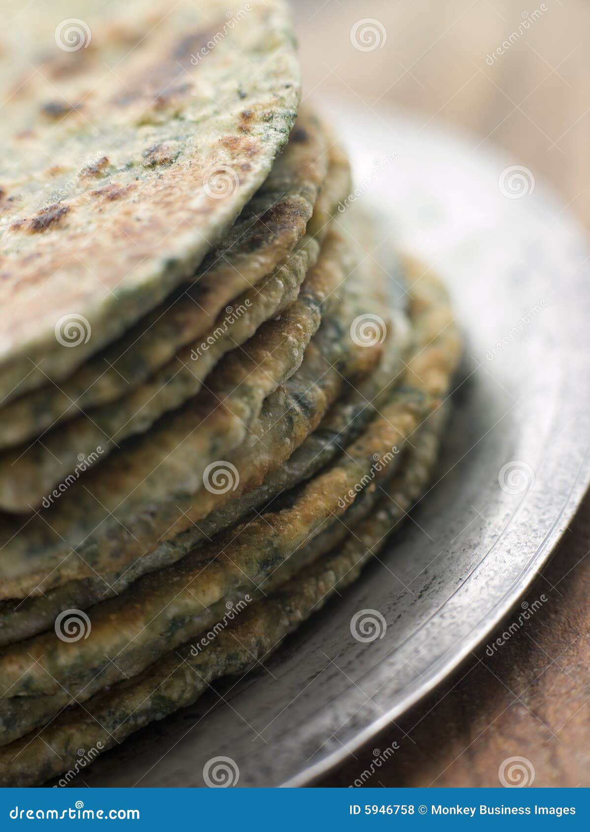 Stack of Sag Roti stock photo. Image of interior, spinach - 5946758