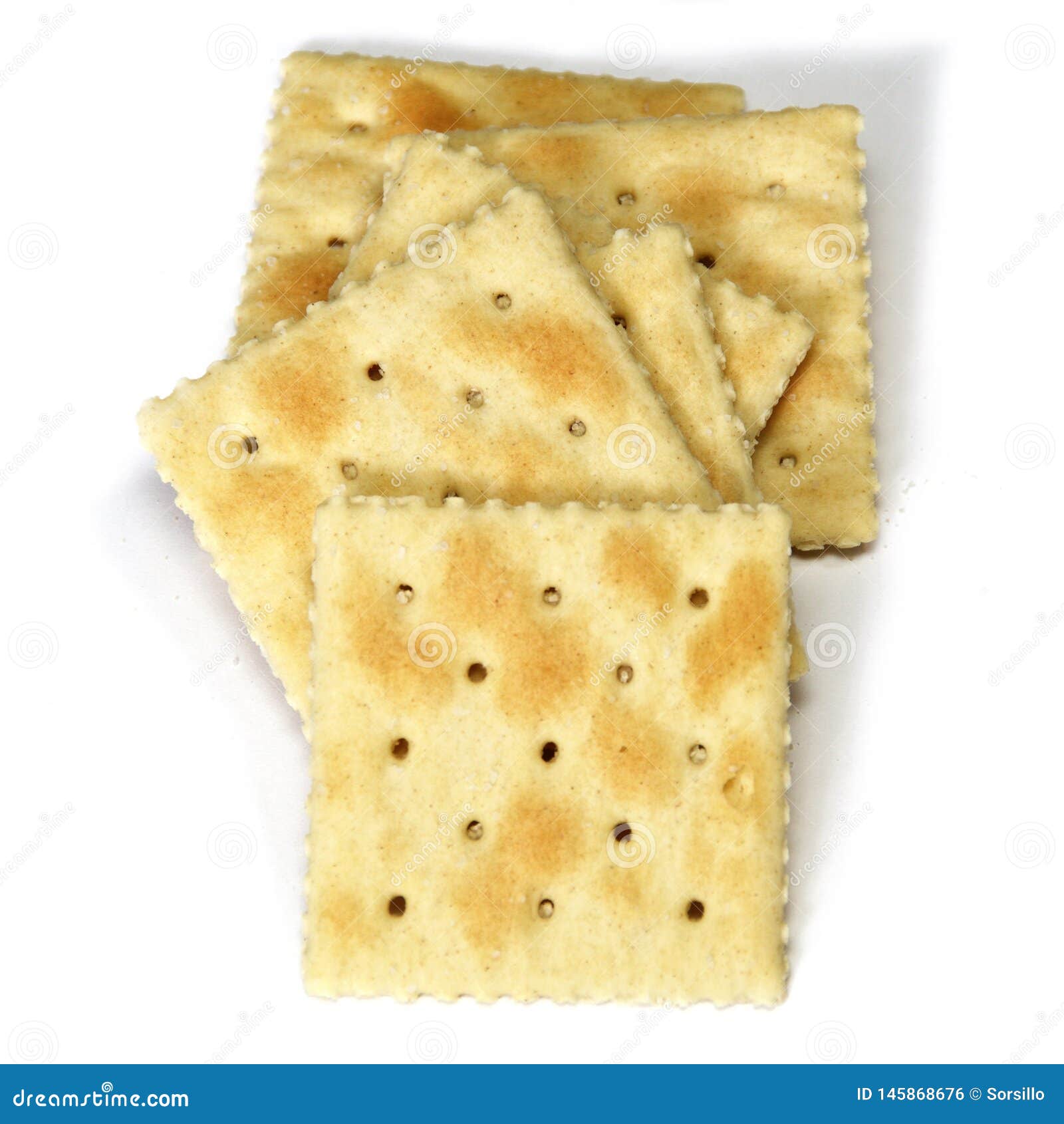 Stack of saltine crackers stock photo. Image of salt - 145868676