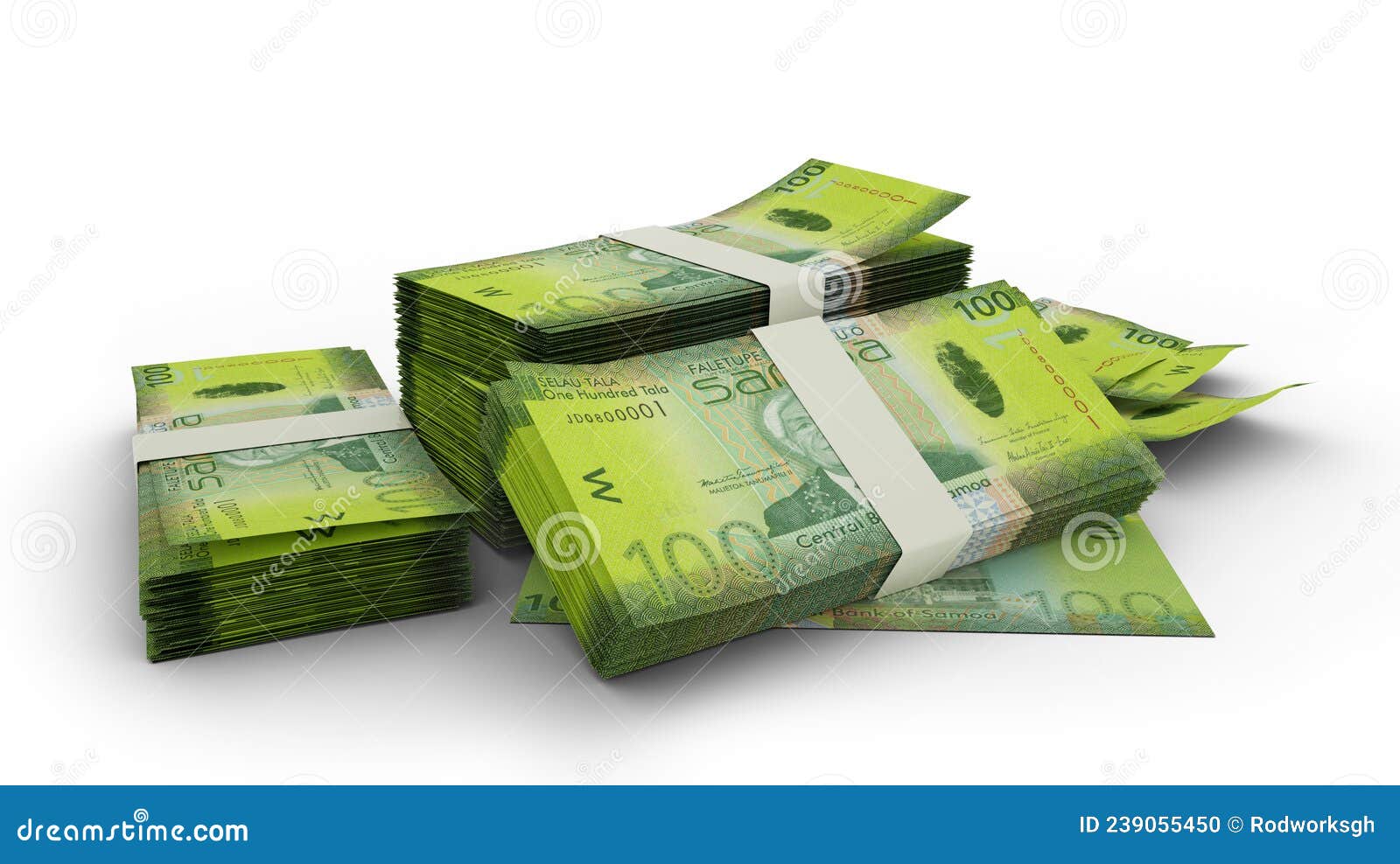 Stack of Samoan Tala Notes Isolated on White Background Stock ...