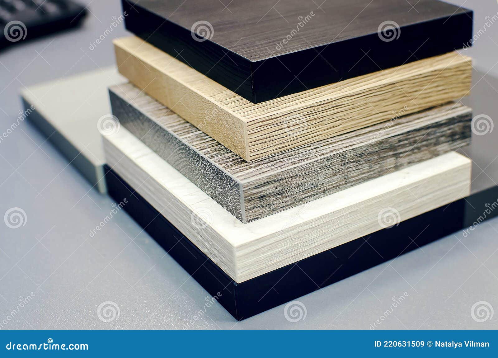 Stack of Samples of Laminate with Wood Texture, Close-up Stock Image ...