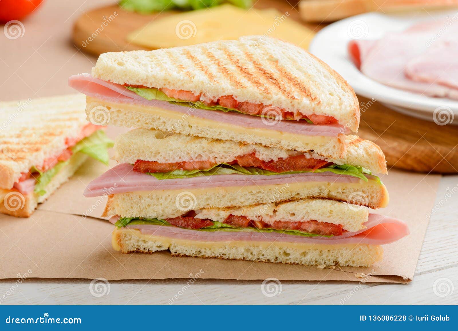 Stack of Sandwich Triangles Stock Photo - Image of background ...