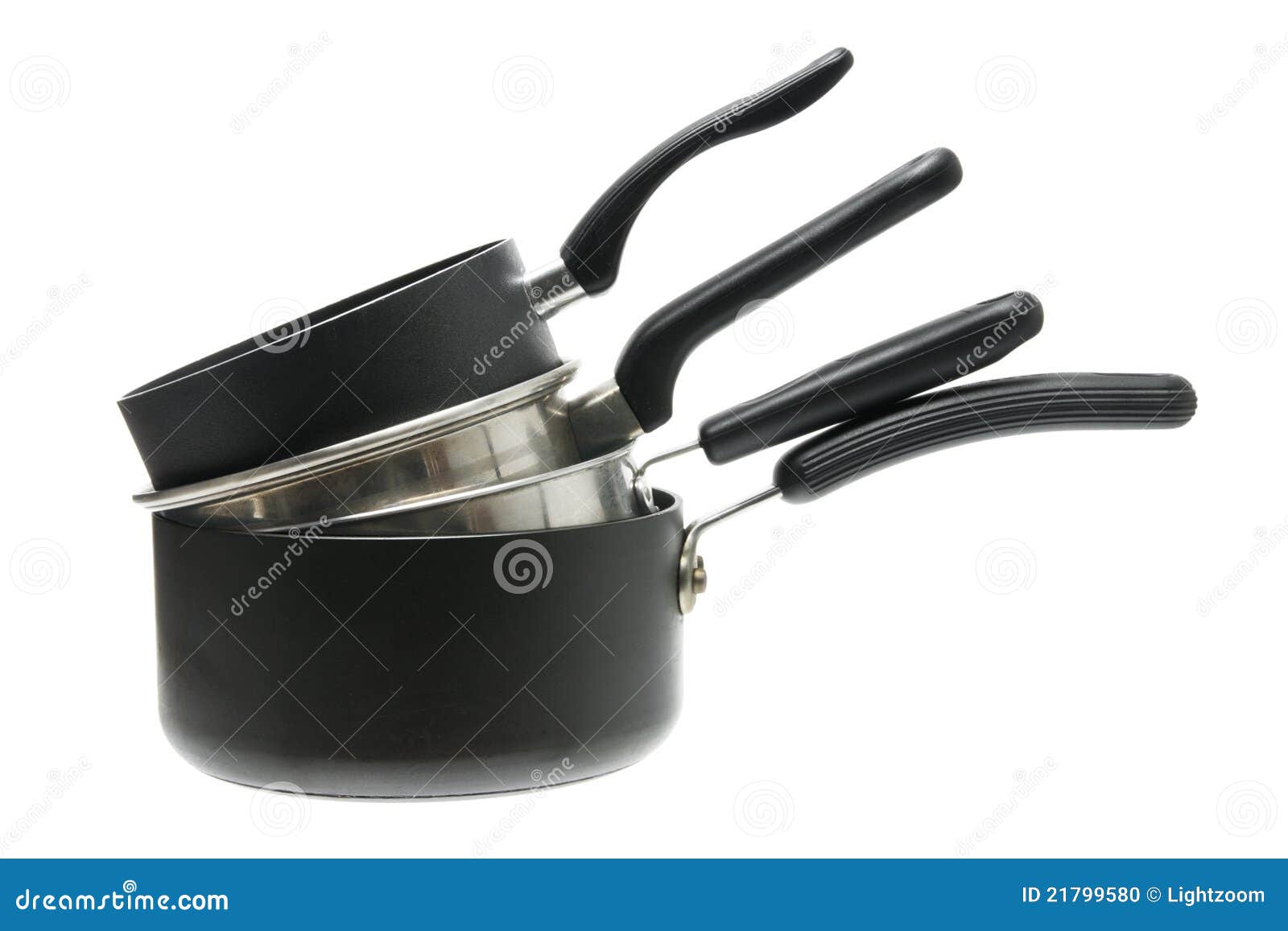 Stack of Saucepans stock photo. Image of kitchen, aluminum - 21799580