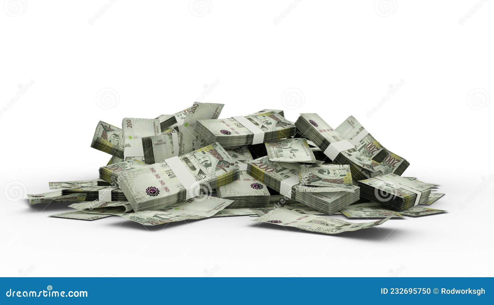 Stack of 200 Saudi Arabian Riyal Notes Stock Illustration ...