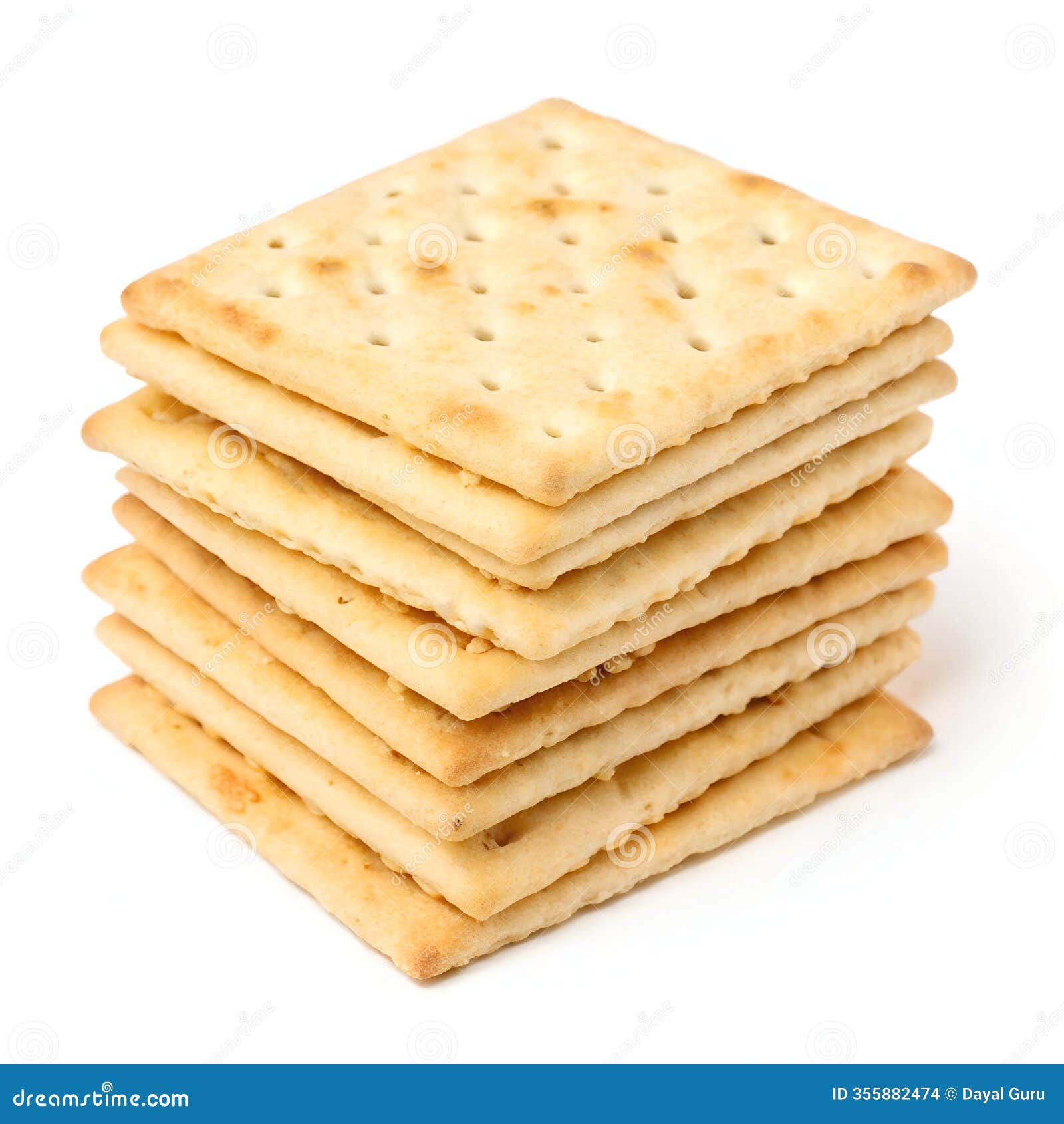 Stack of Savory Square Crackers Isolated on White Background Stock ...