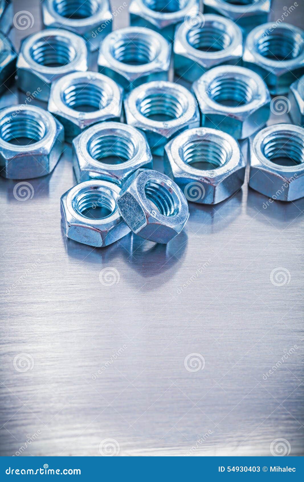 Stack of Nuts on Metallic Background Stock Image - Image of equipment ...