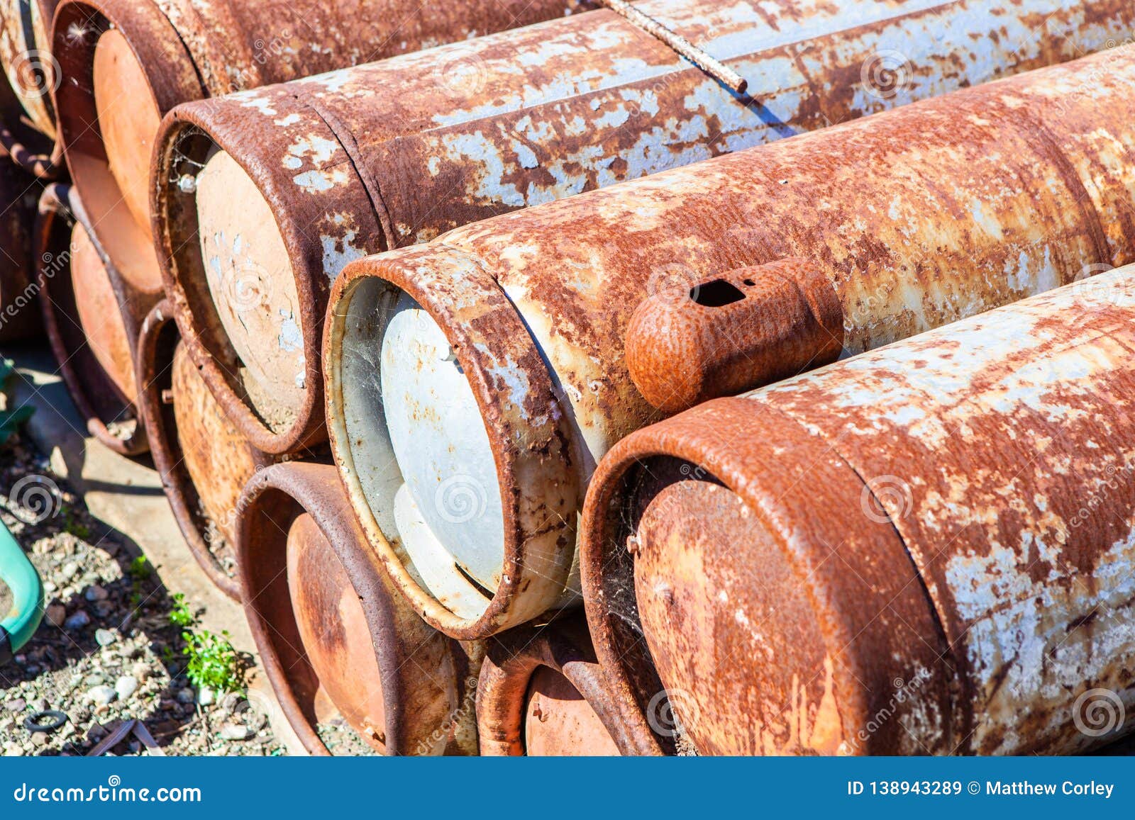 Rusty Compressed Gas Cylinders Close Up Stock Image - Image of damage ...