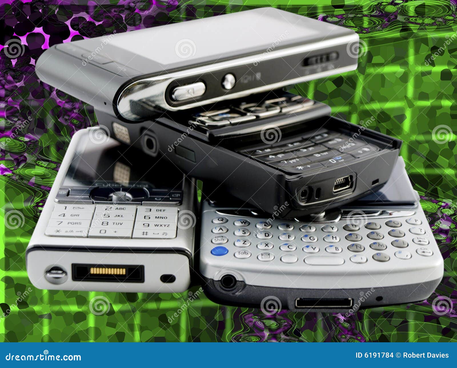 Stack of Several Modern Mobile Phones Stock Photo - Image of pile ...