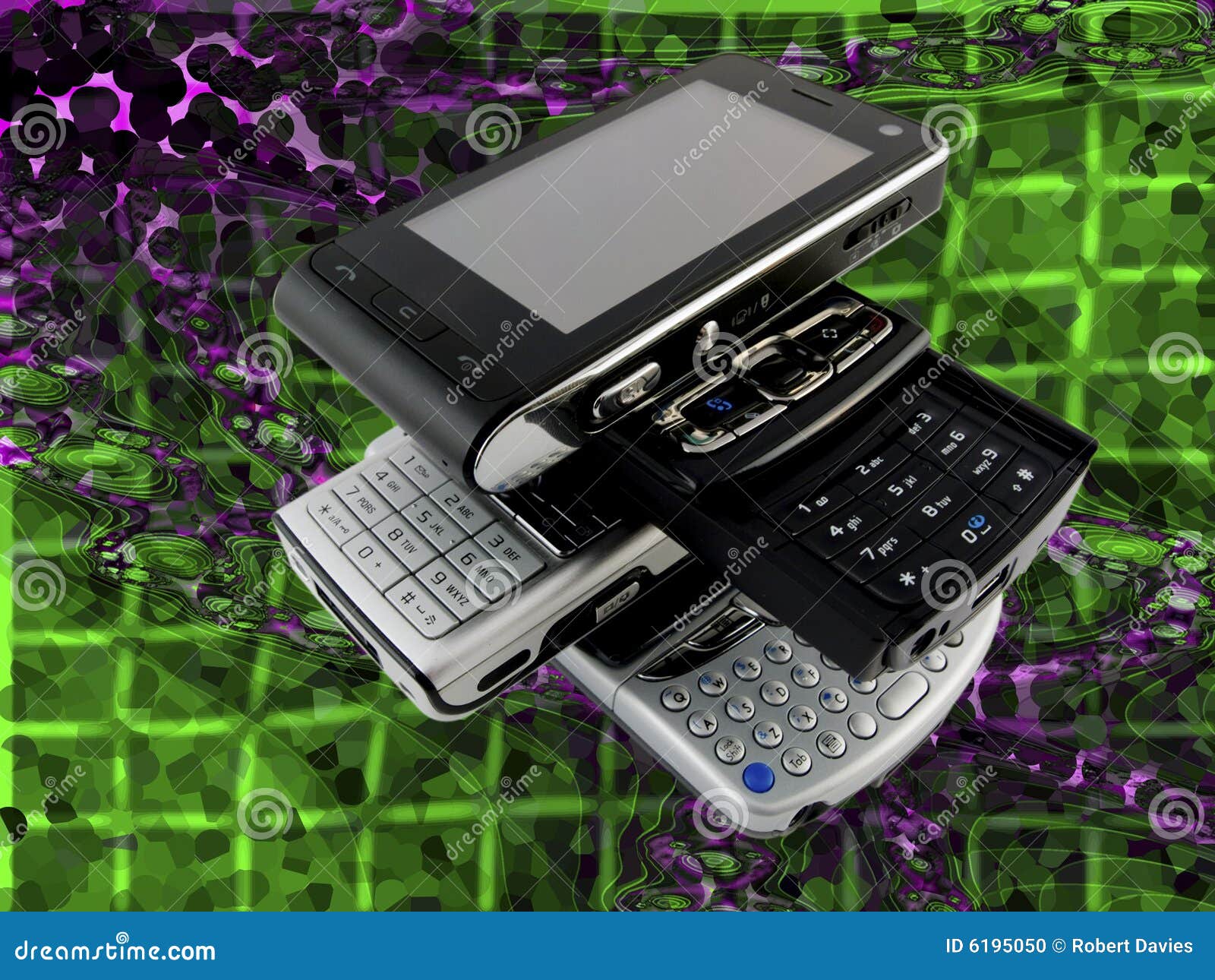 Stack of Several Modern Mobile Phones Stock Photo - Image of ...