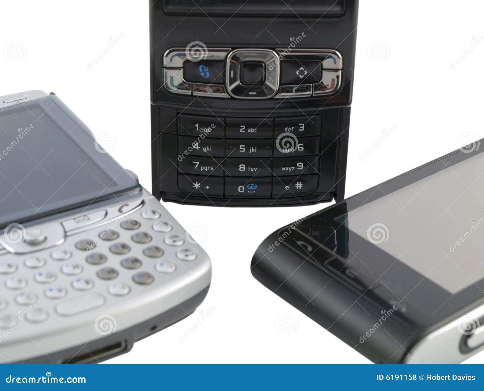 Stack of Several Modern Mobile Phones on White Stock Photo - Image of ...