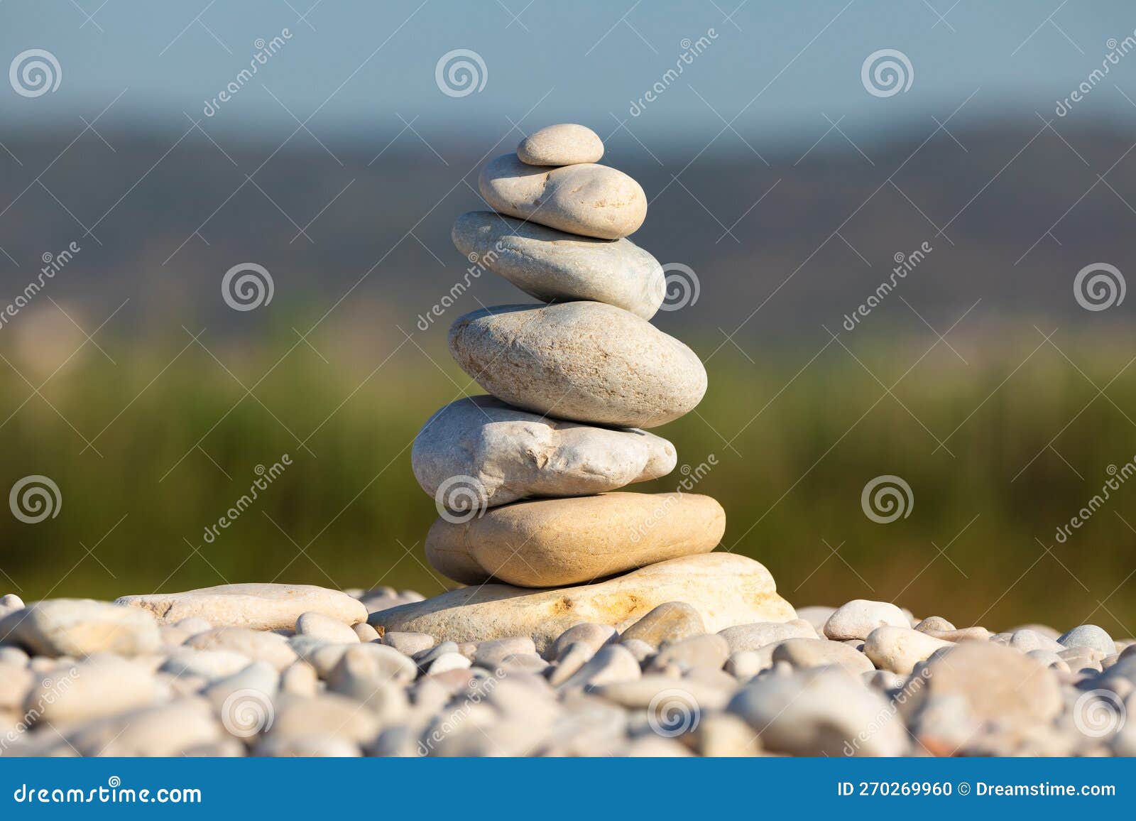 Stack of Several Rounded Stones, on a Beach Stock Photo - Image of ...