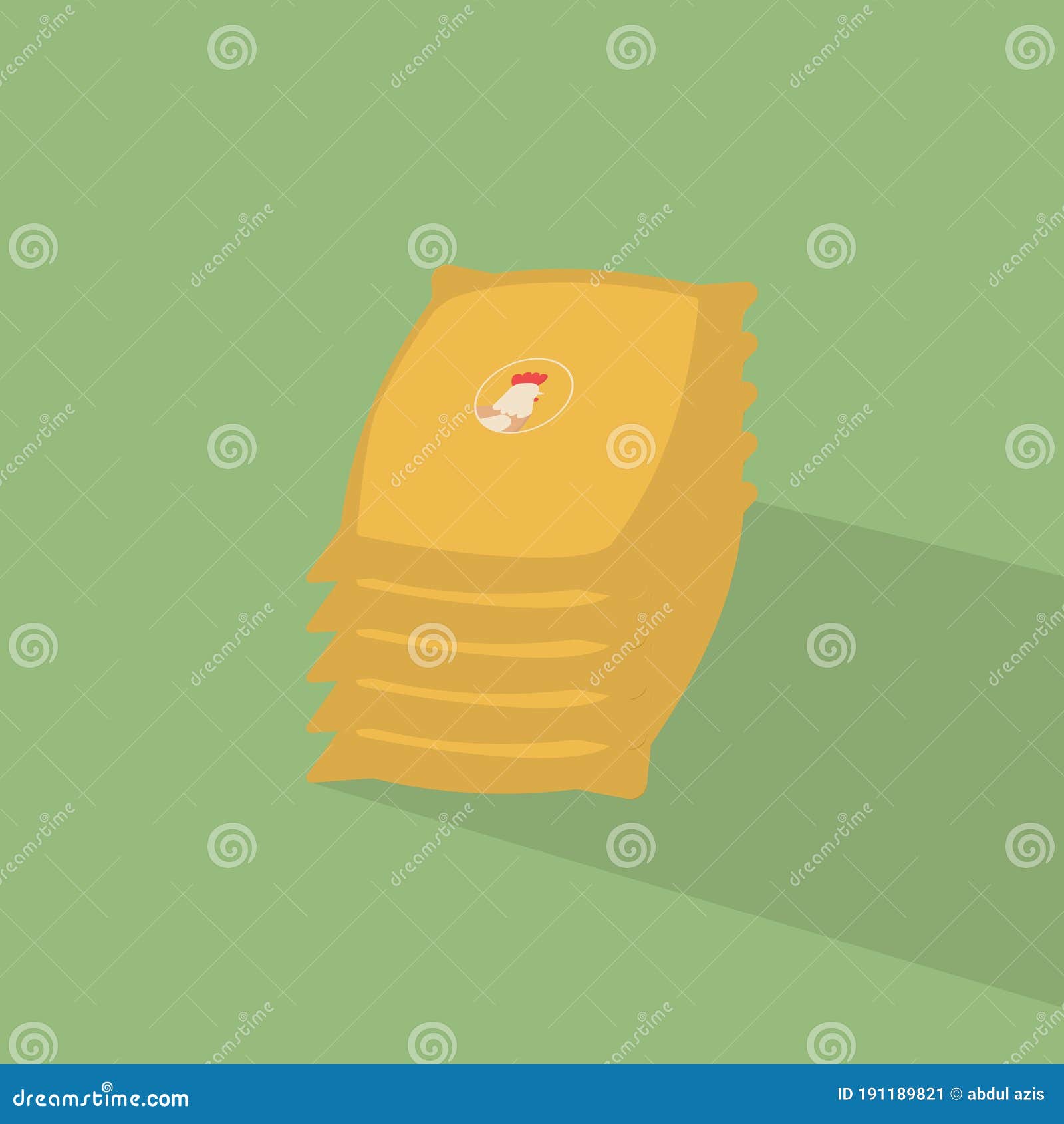 Stack Several Sacks for Feed Vector Chicken Stock Vector - Illustration ...