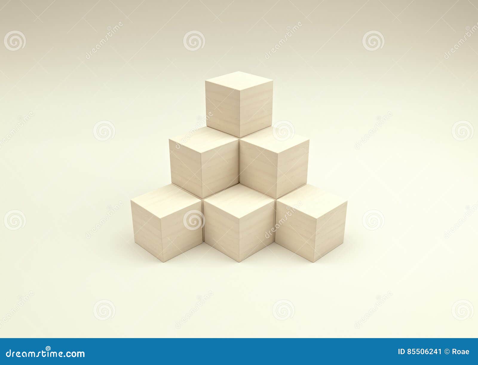 Stack in the Shape of a Pyramid of Stacked Wooden Cubes 3d Rendered ...