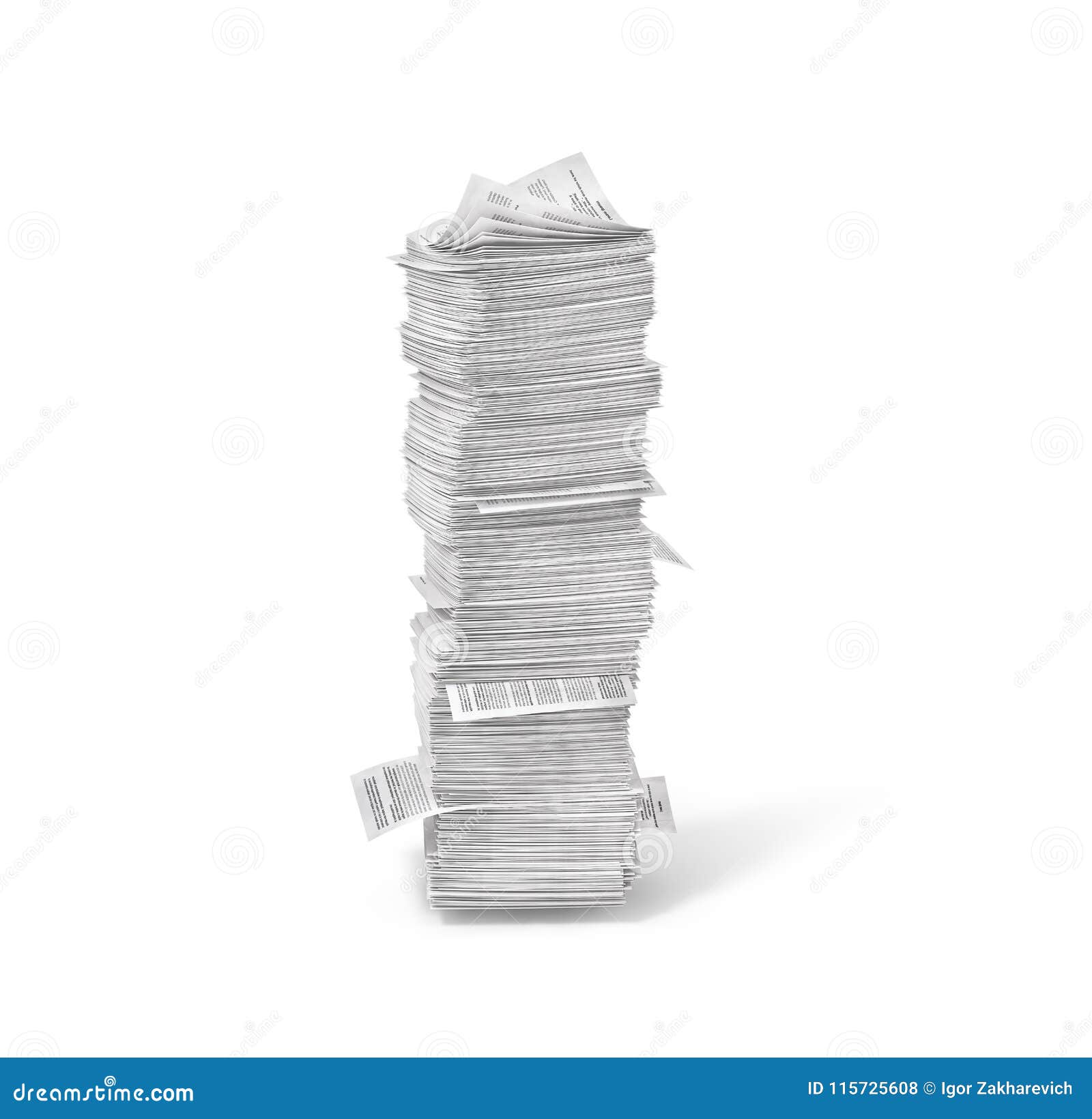 Stack of Sheets Isolated on White Background Stock Photo - Image of ...