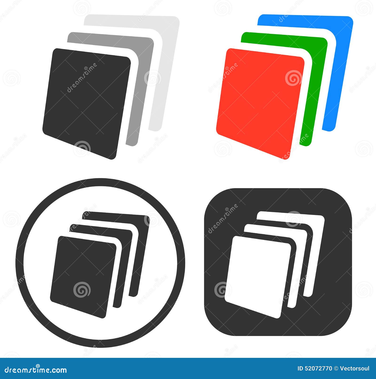 Stack, Sheets of Paper Icon / Symbol Set Stock Vector - Illustration of ...