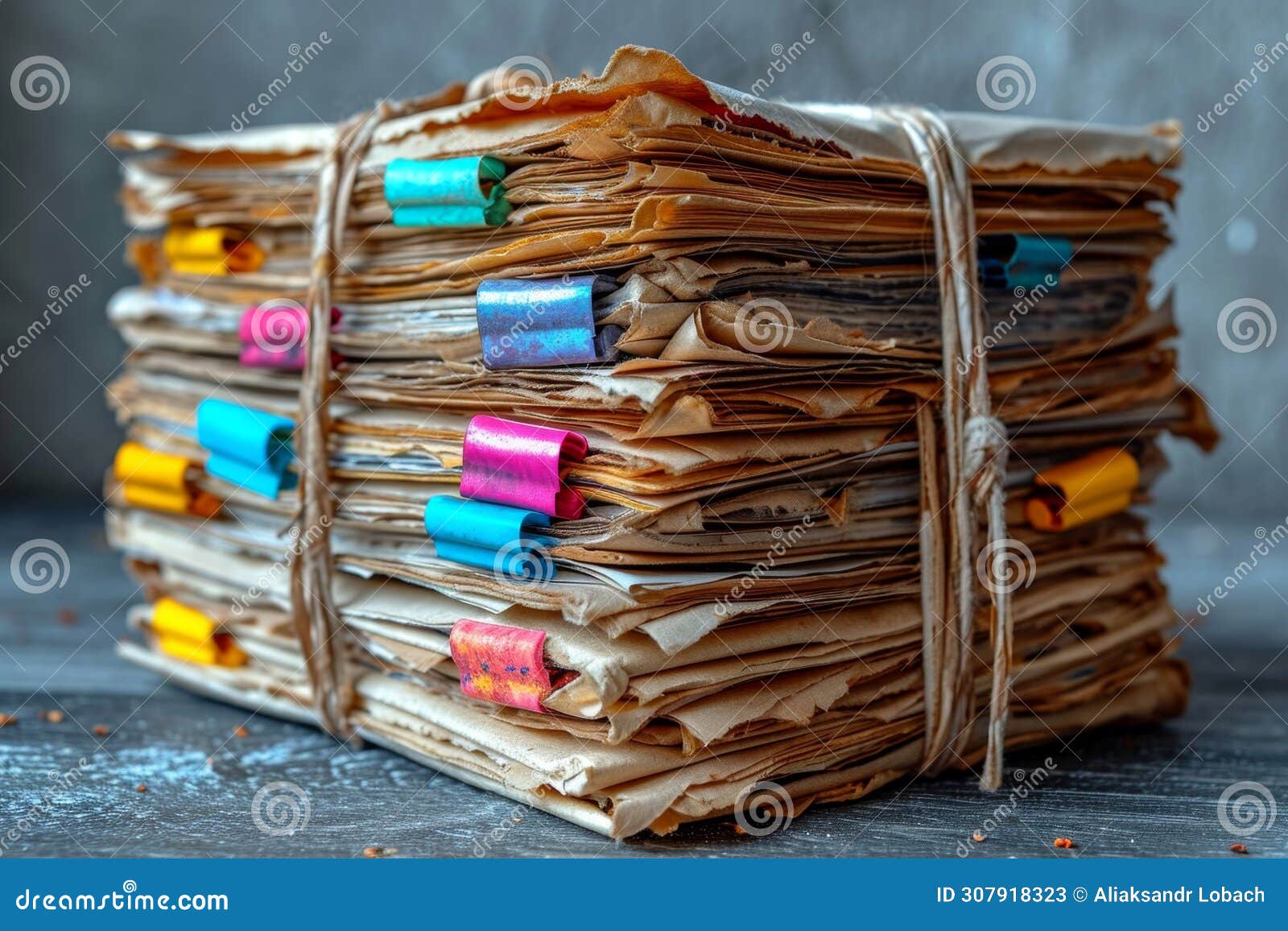 A Stack of Sheets of Paper on the Table, Paper Documents Stuck on the ...