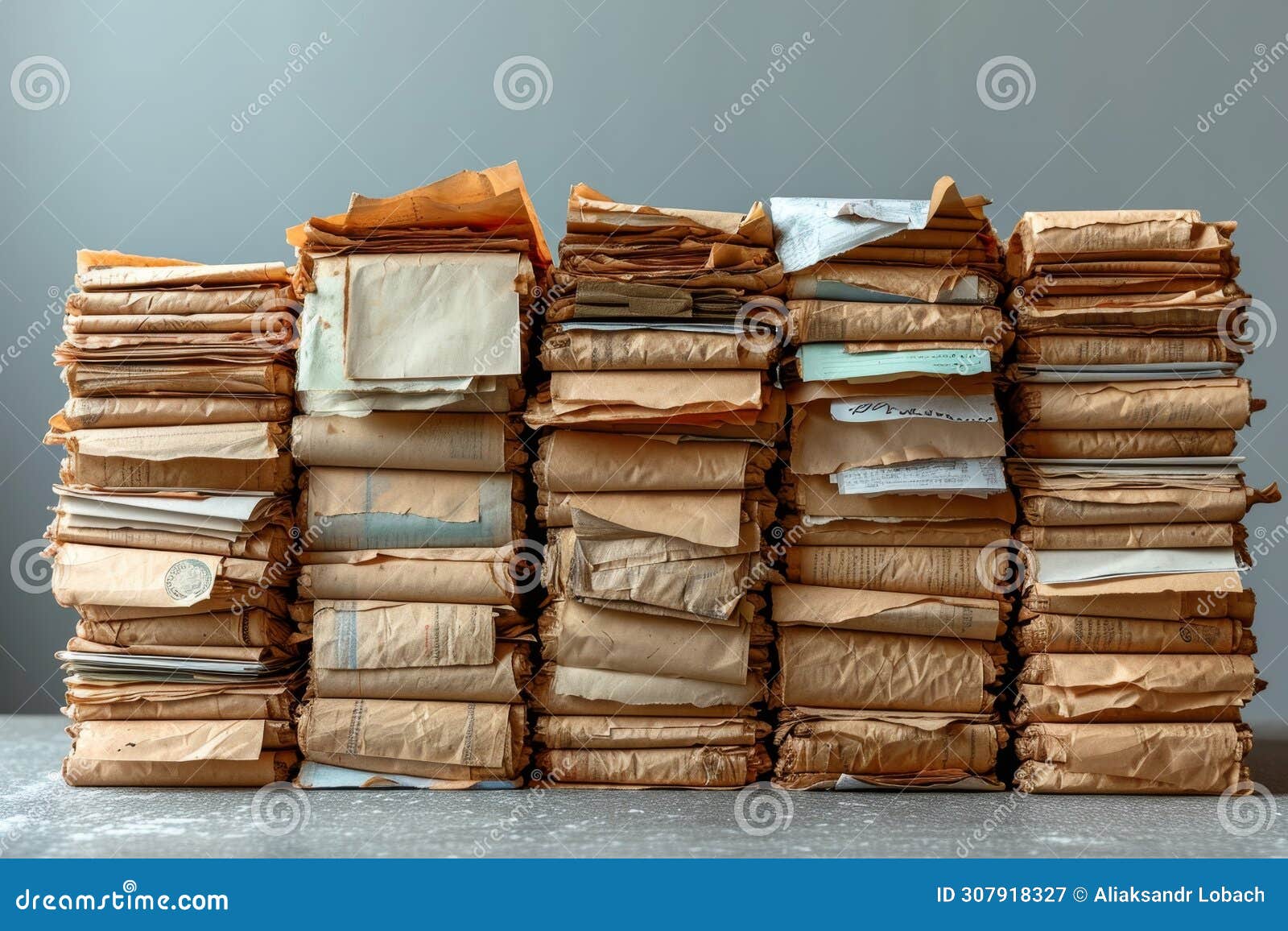 A Stack of Sheets of Paper on the Table, Paper Documents Stuck on the ...