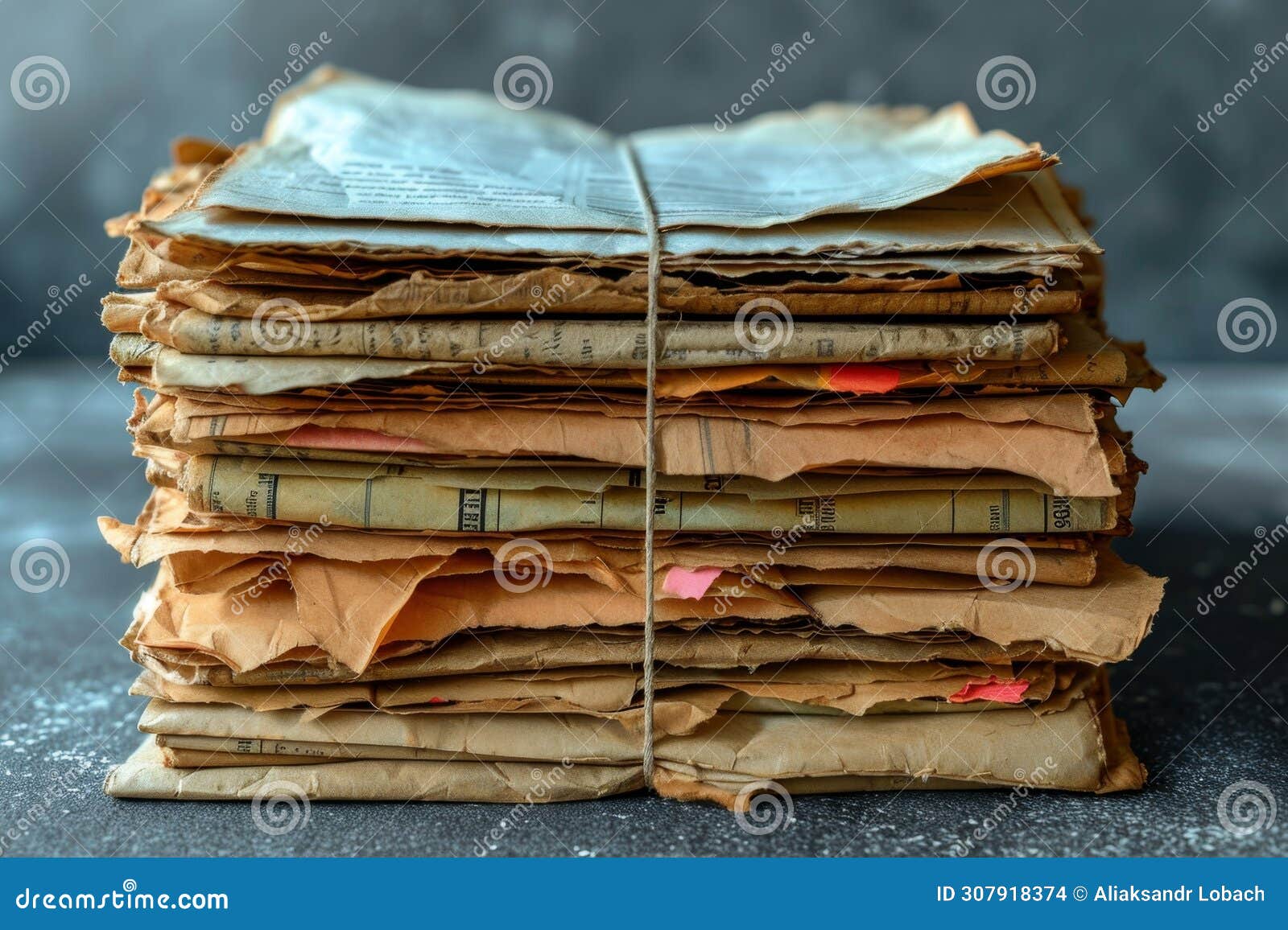 A Stack of Sheets of Paper on the Table, Paper Documents Stuck on the ...