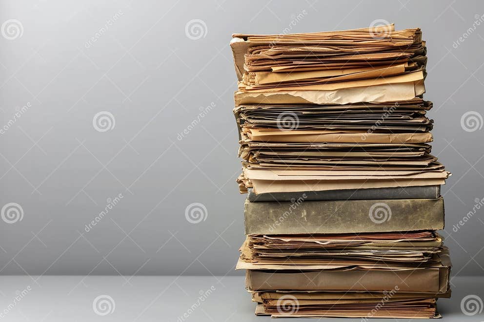 A Stack of Sheets of Paper on the Table, Paper Documents Stuck on the ...
