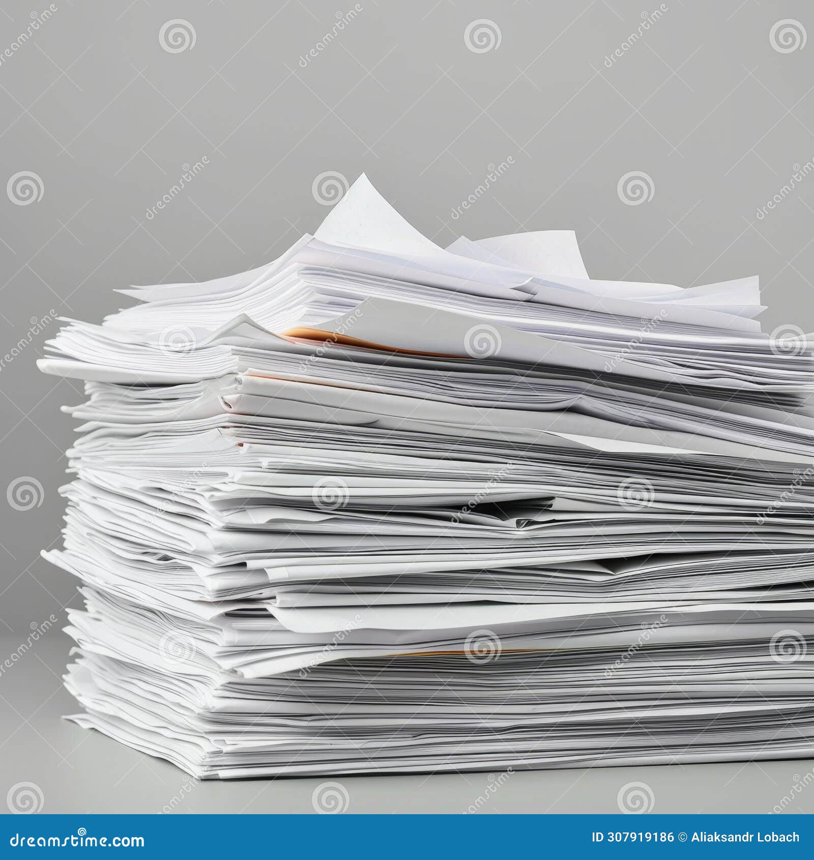 A Stack of Sheets of Paper on the Table, Paper Documents Stuck on the ...