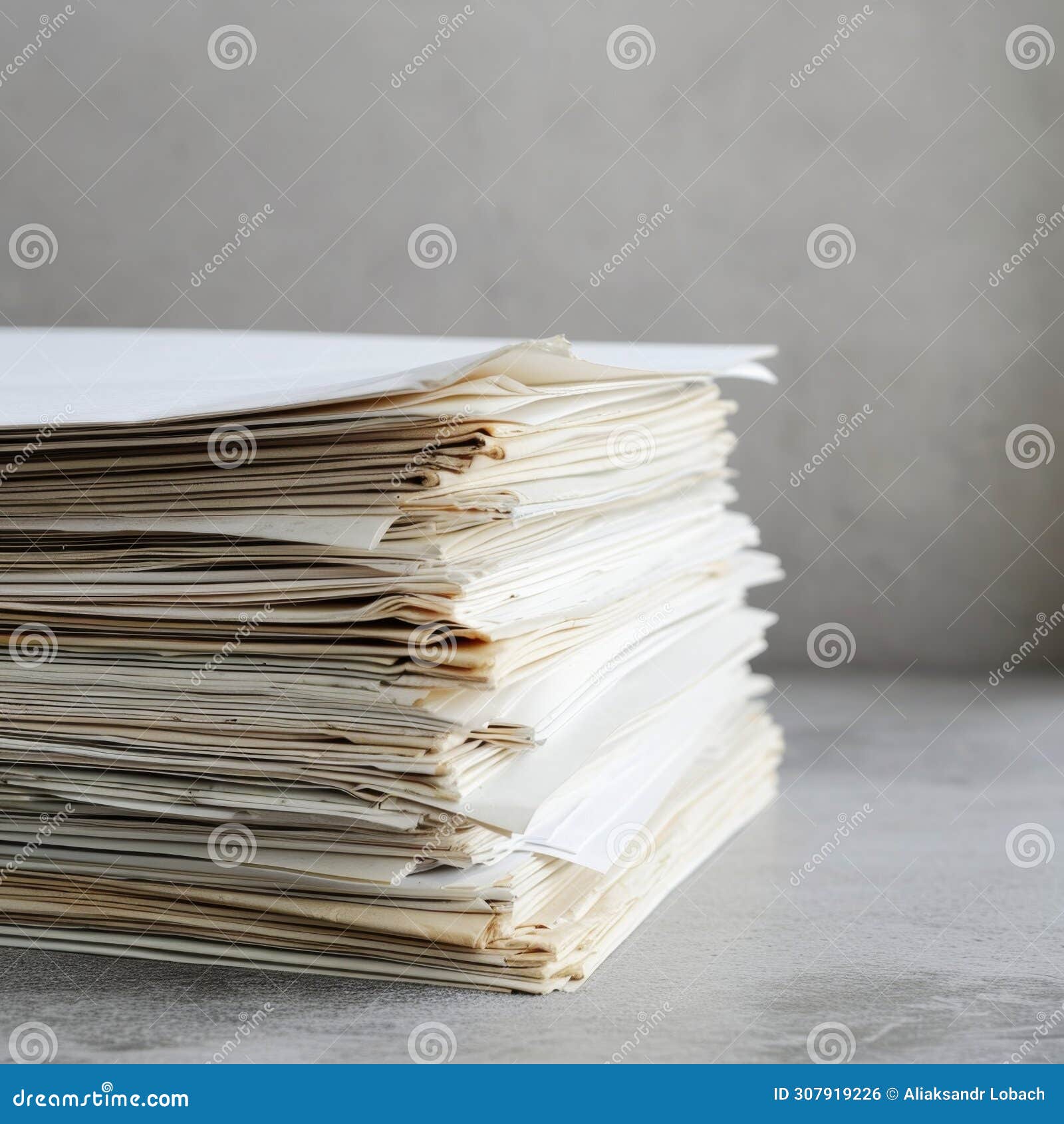 A Stack of Sheets of Paper on the Table, Paper Documents Stuck on the ...