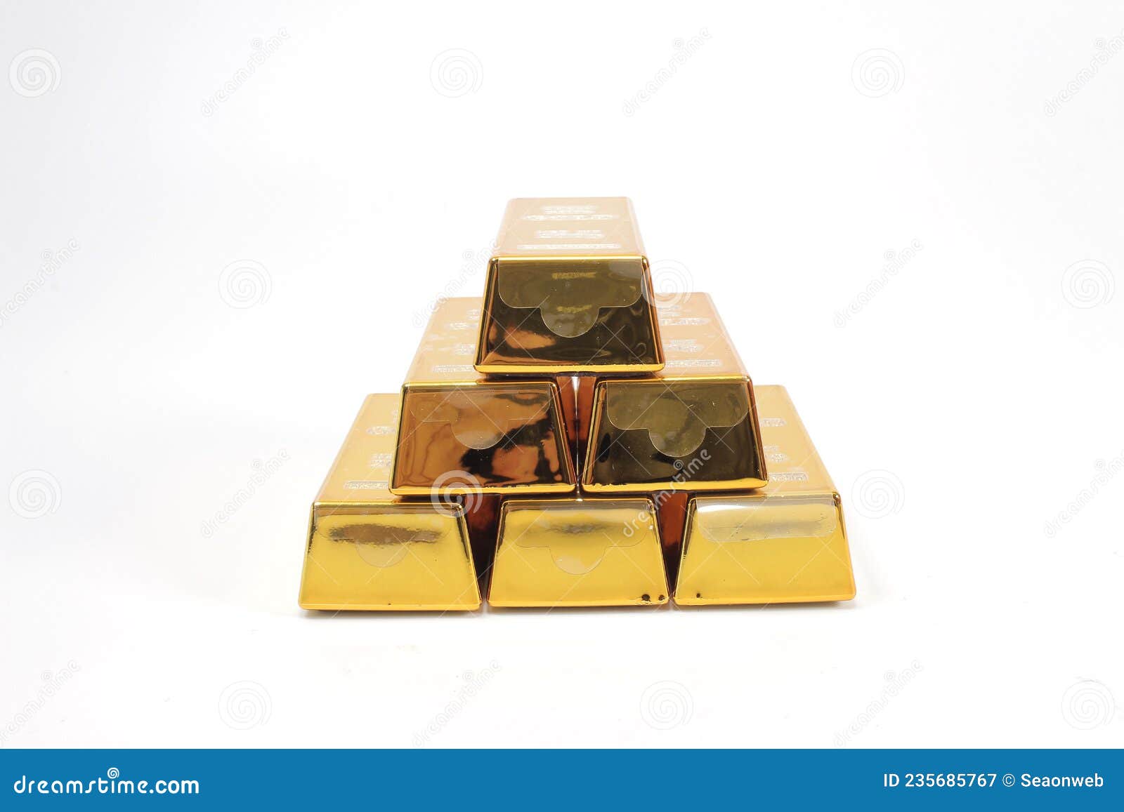 A Stack of Shining Gold Bars Isolated on White Stock Image - Image of ...