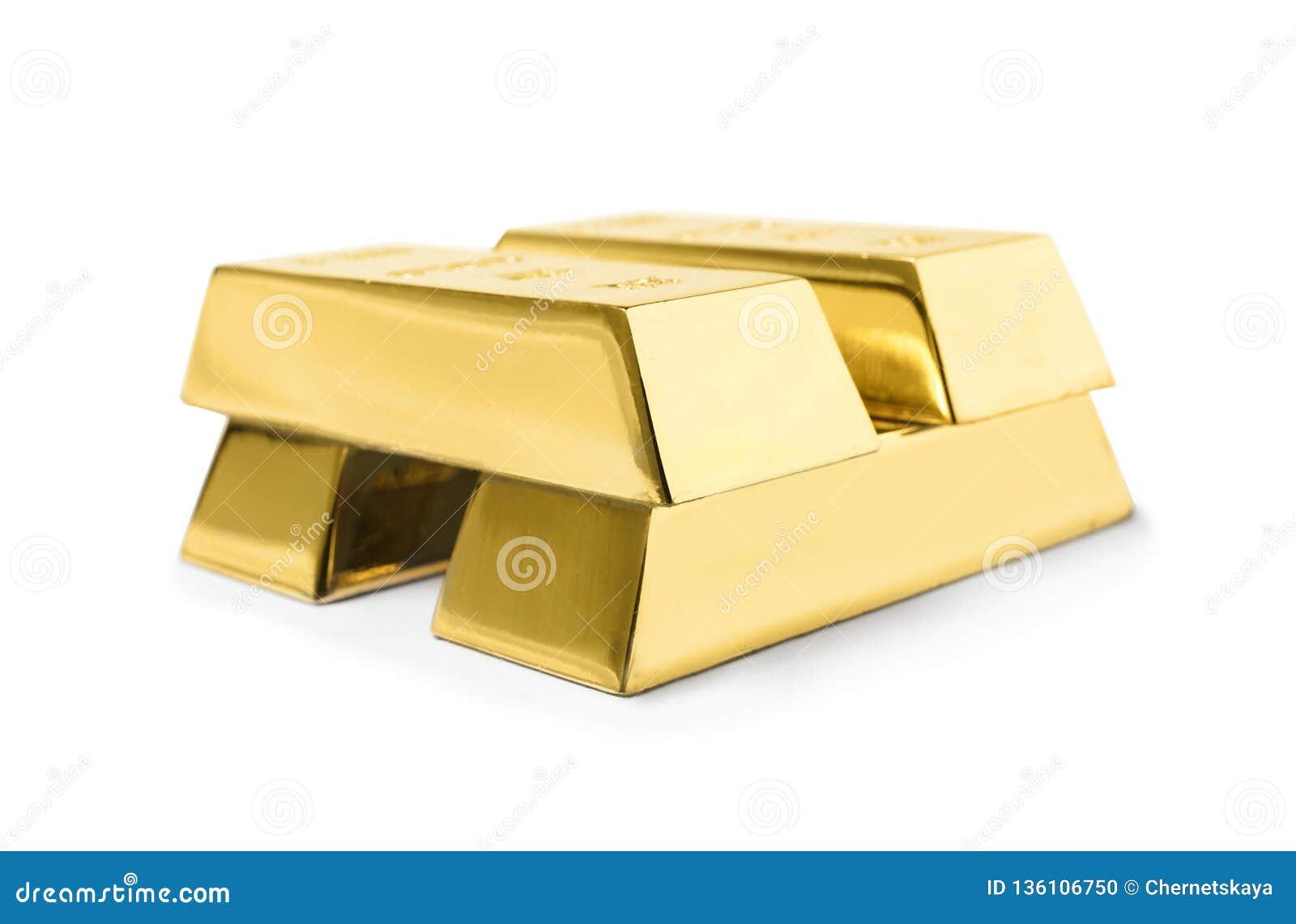 Stack of Shining Gold Bars Isolated on White Stock Photo - Image of ...