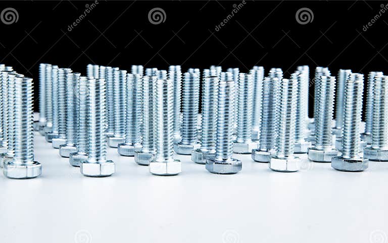 Stack of shiny bolt stock photo. Image of silver, fasteners - 146250274