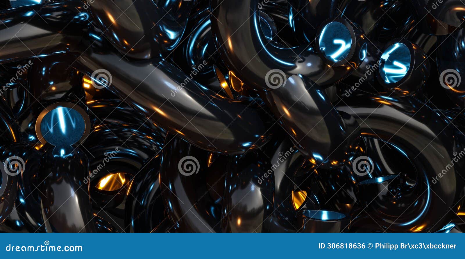 Stack of Shiny Metal Objects 3d Render Illustration Stock Illustration ...