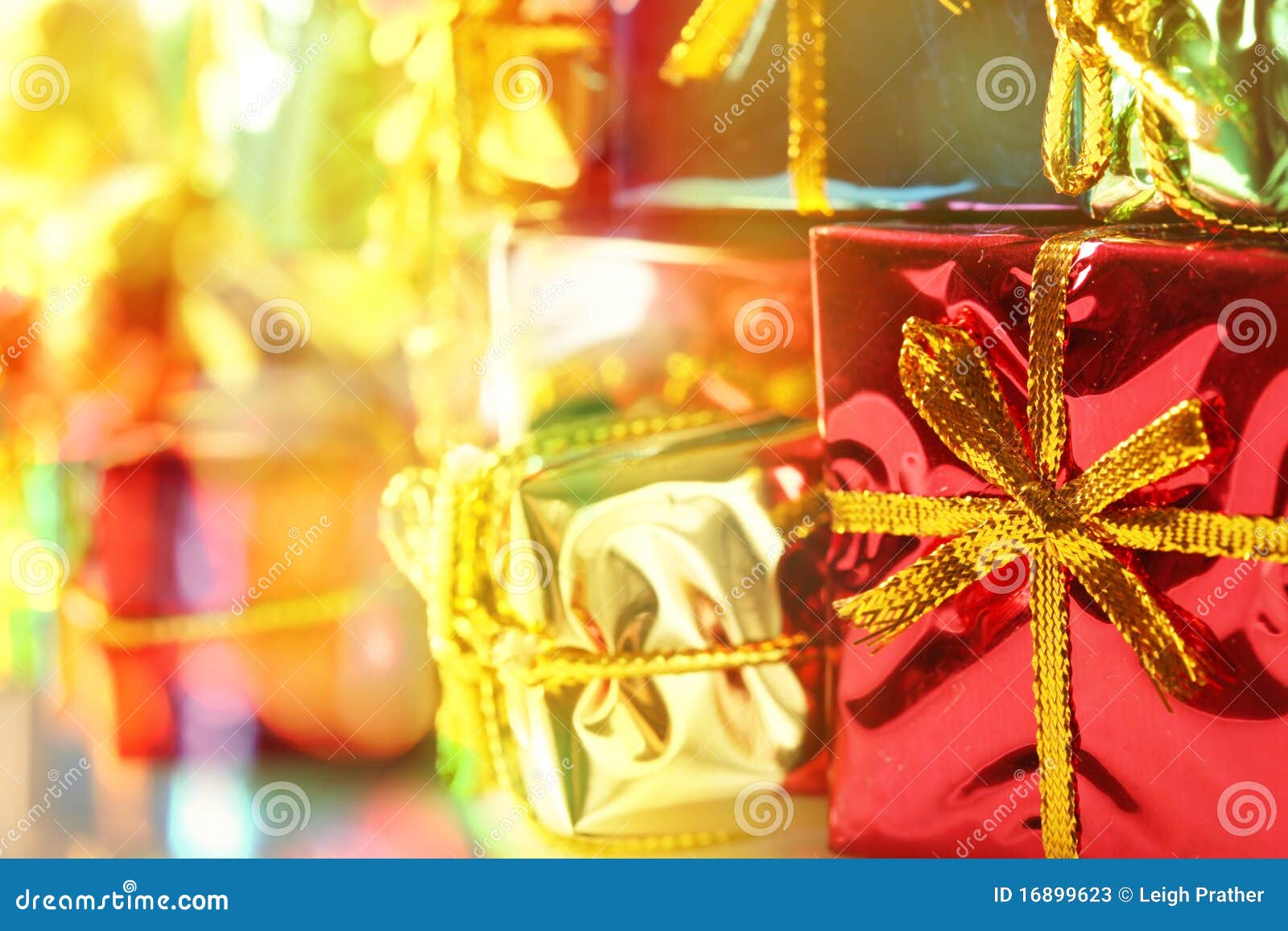 Stack of shiny presents stock image. Image of xmas, yellow - 16899623