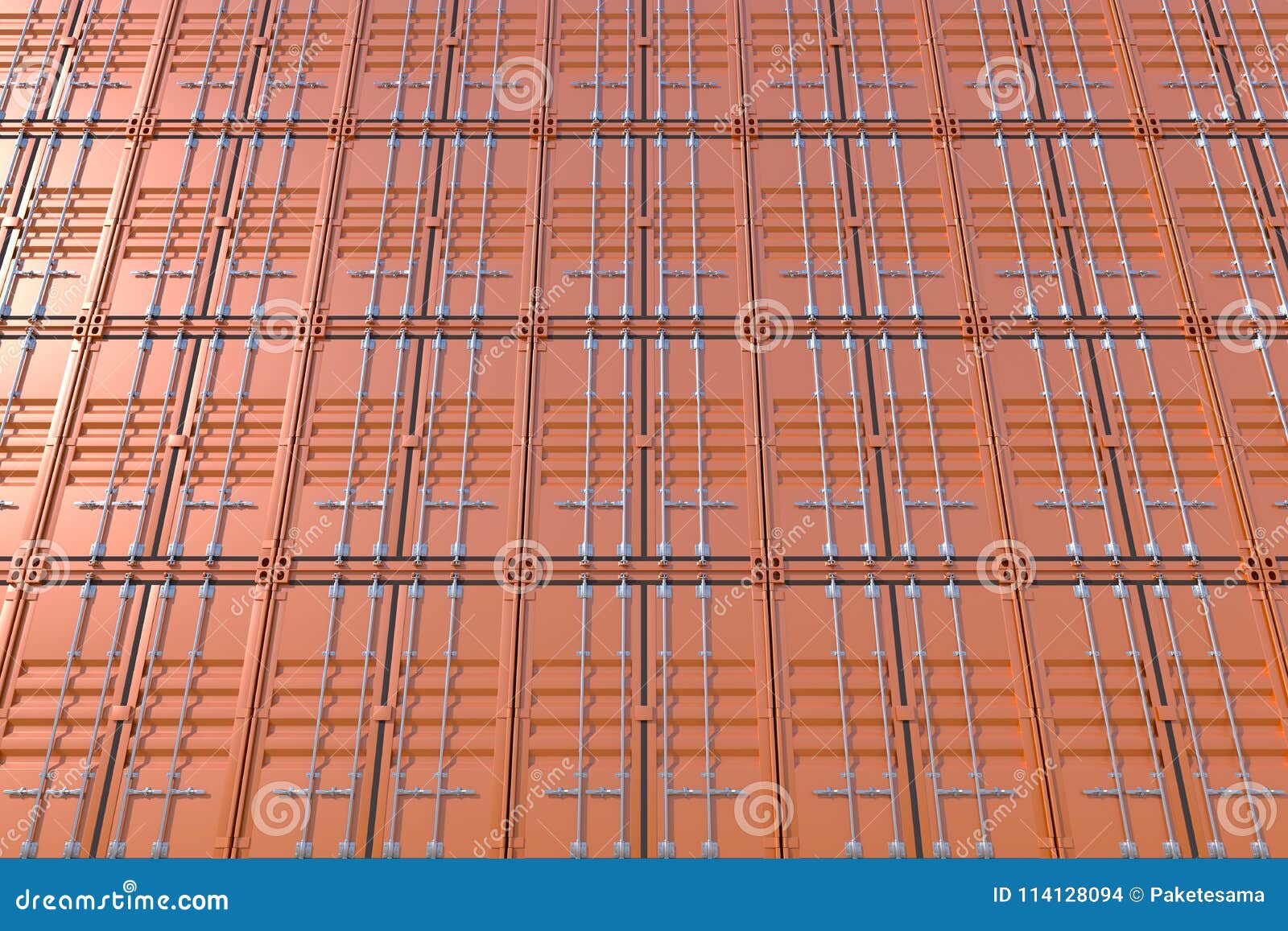 Stack Of Brown Ship Cargo Containers Background Stock Illustration ...