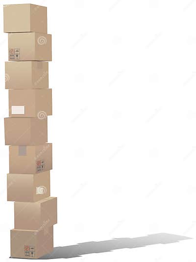 Stack of Shipping Carton Boxes Stock Vector - Illustration of copy ...